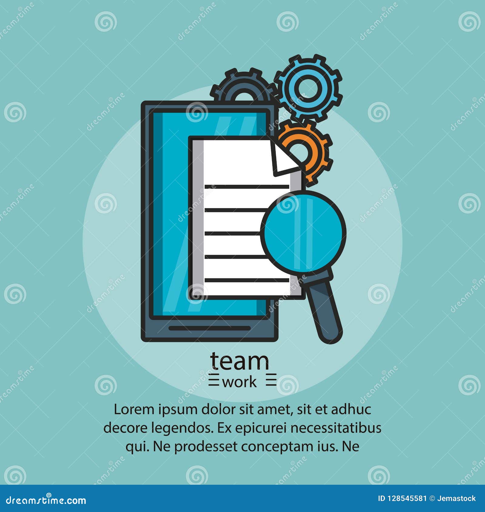 Teamwork Poster with Information Stock Vector - Illustration of design ...