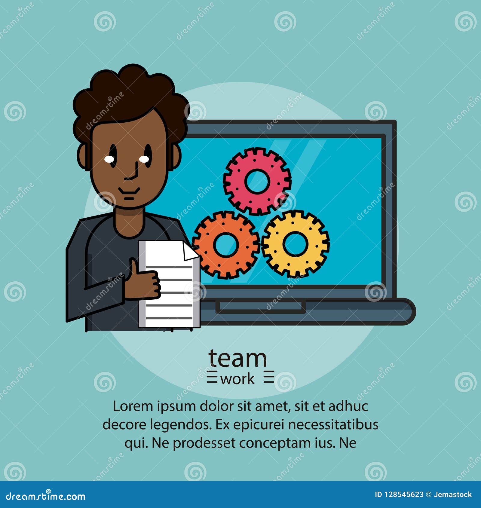 Teamwork Poster with Information Stock Vector - Illustration of ...