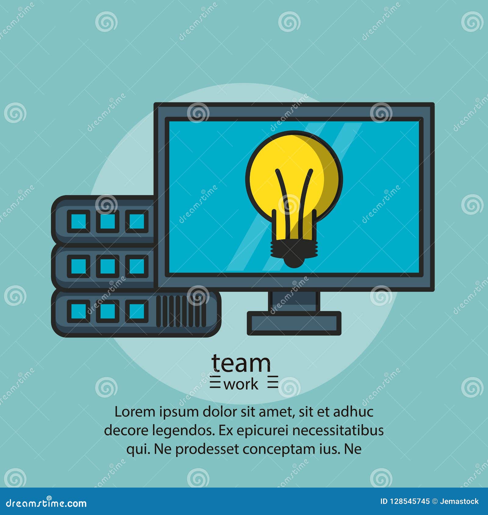 Teamwork Poster with Information Stock Vector - Illustration of ...