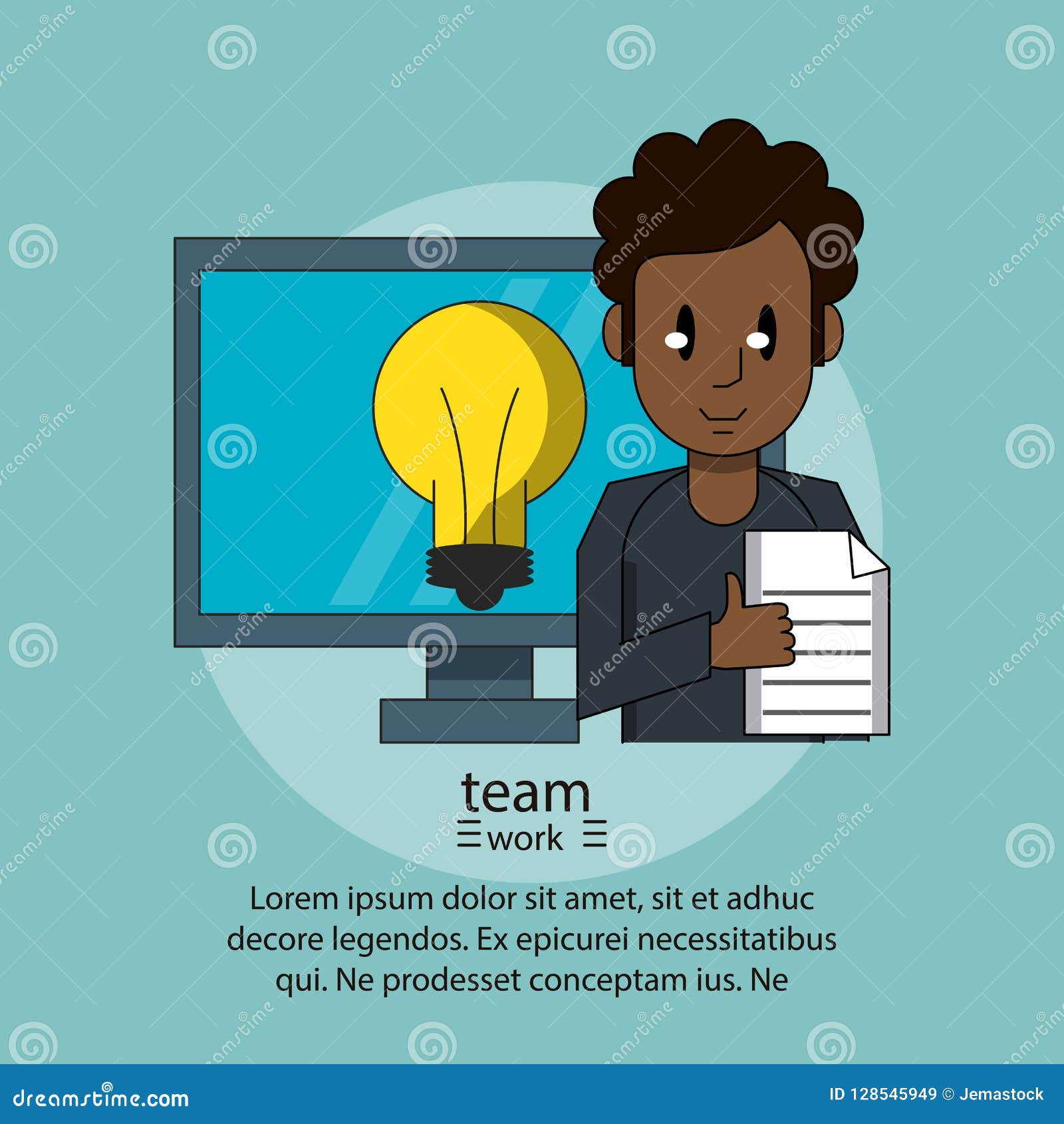 Teamwork Poster with Information Stock Vector - Illustration of ...