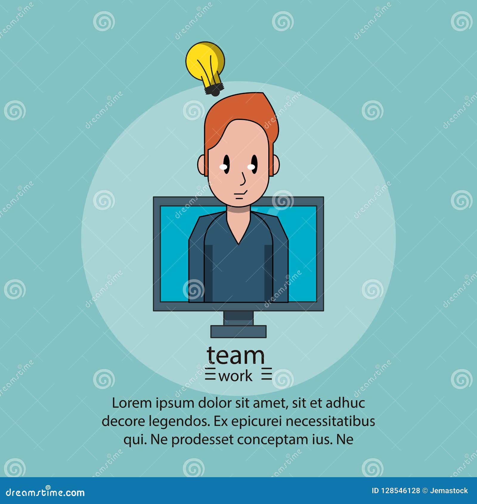 Teamwork Poster with Information Stock Vector - Illustration of info ...