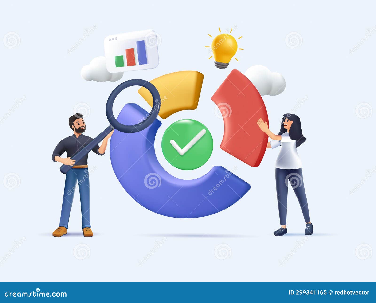 Teamwork Power Abstract Concept 3D Vector Illustration. Effective Team ...