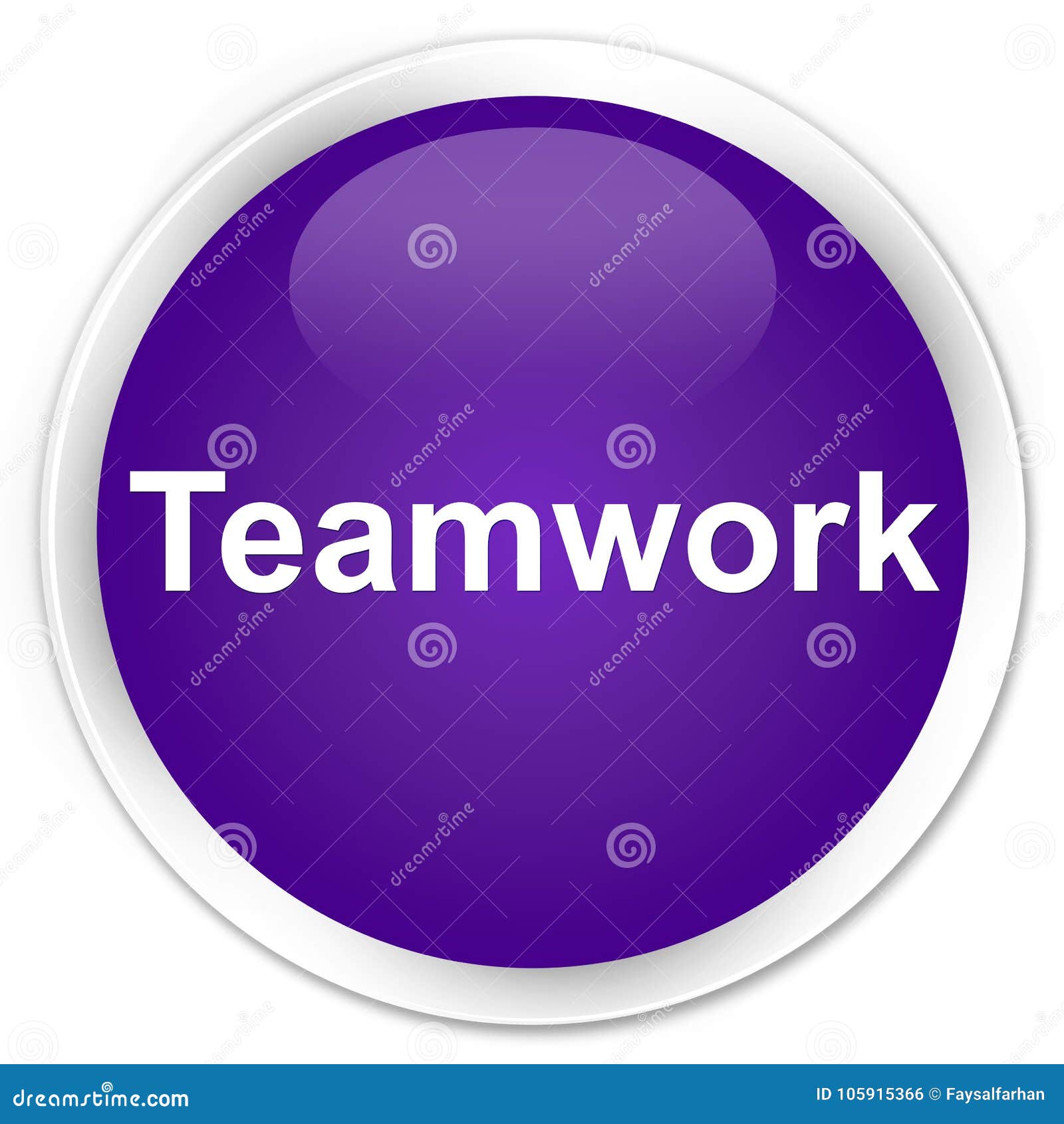 Teamwork Premium Purple Round Button Stock Illustration - Illustration ...