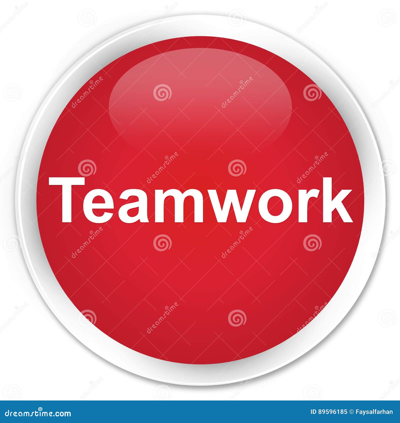 Teamwork Premium Red Round Button Stock Illustration - Illustration of ...