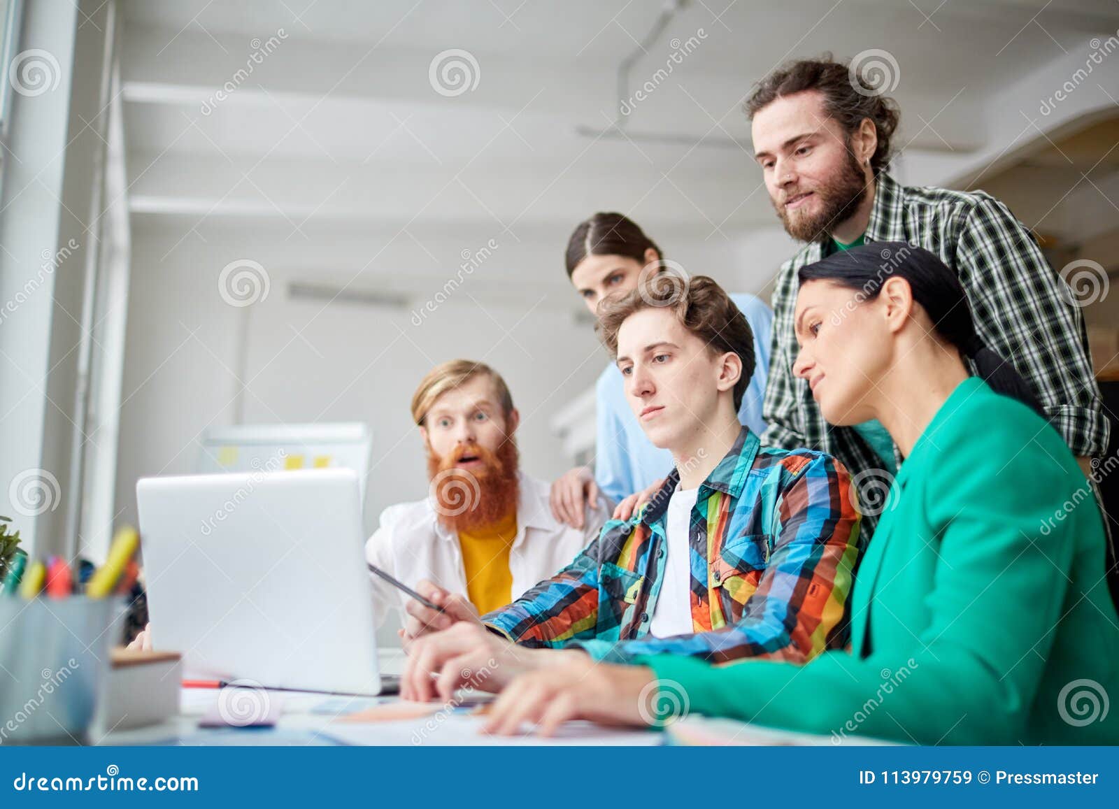 Teamwork at presentation stock image. Image of designer - 113979759