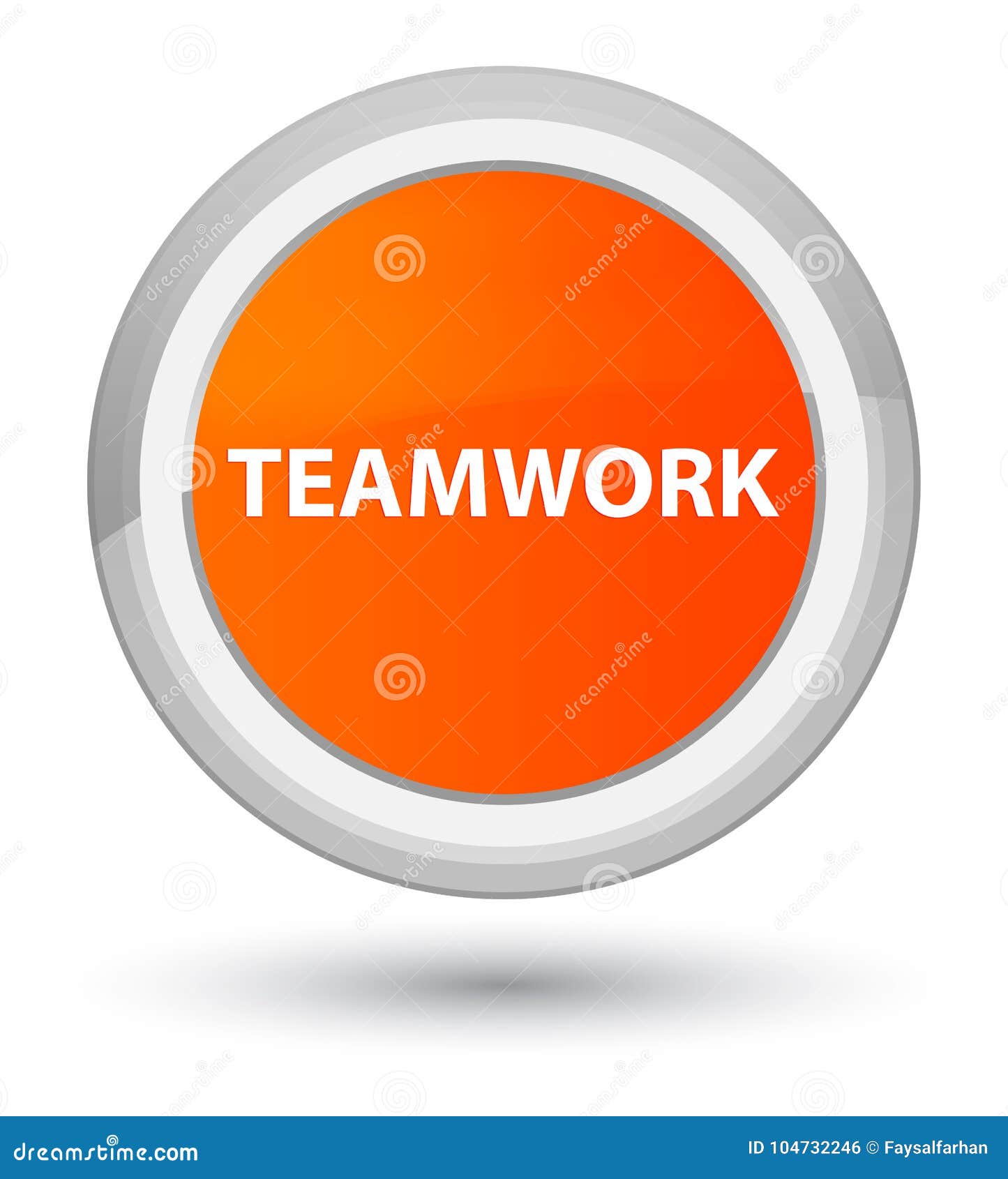 Teamwork Prime Orange Round Button Stock Illustration - Illustration of ...