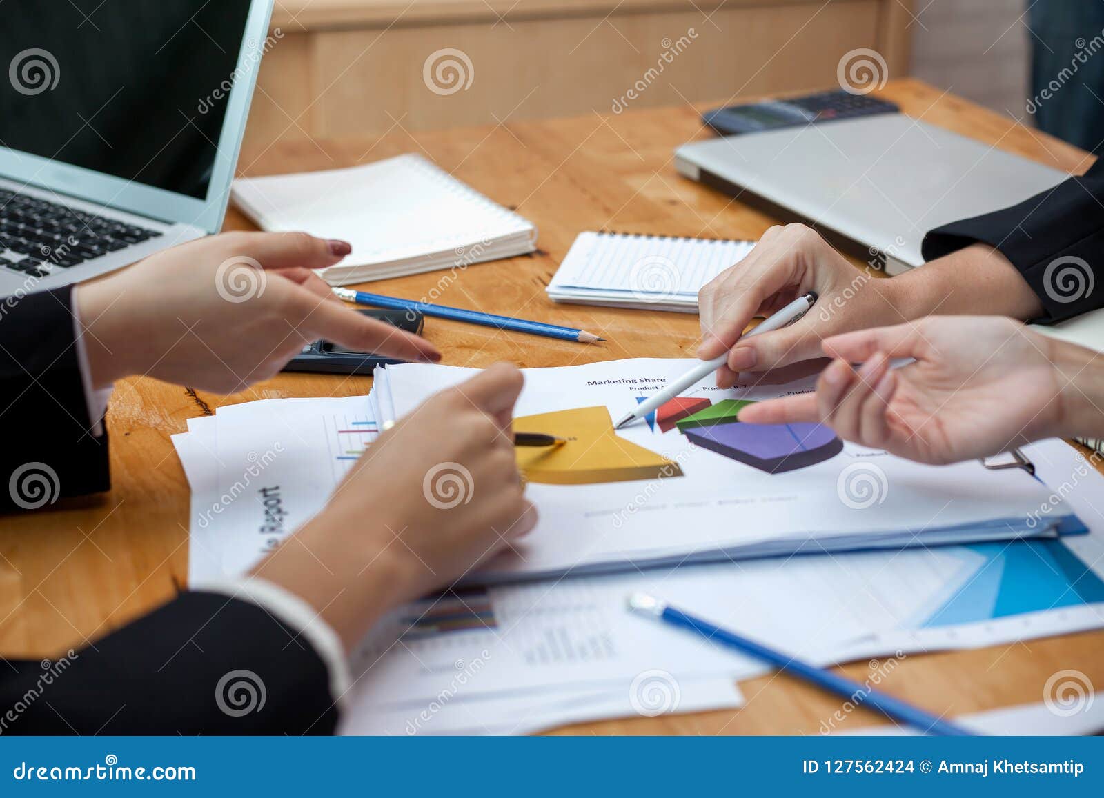 Teamwork Process, Business People Working in the Office Stock Photo ...