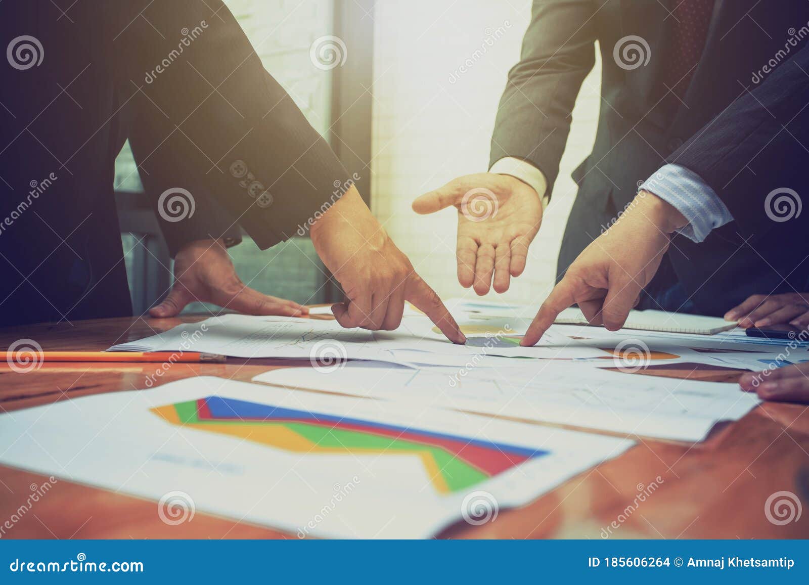 Teamwork Process, Business People Working in the Office Discussing ...