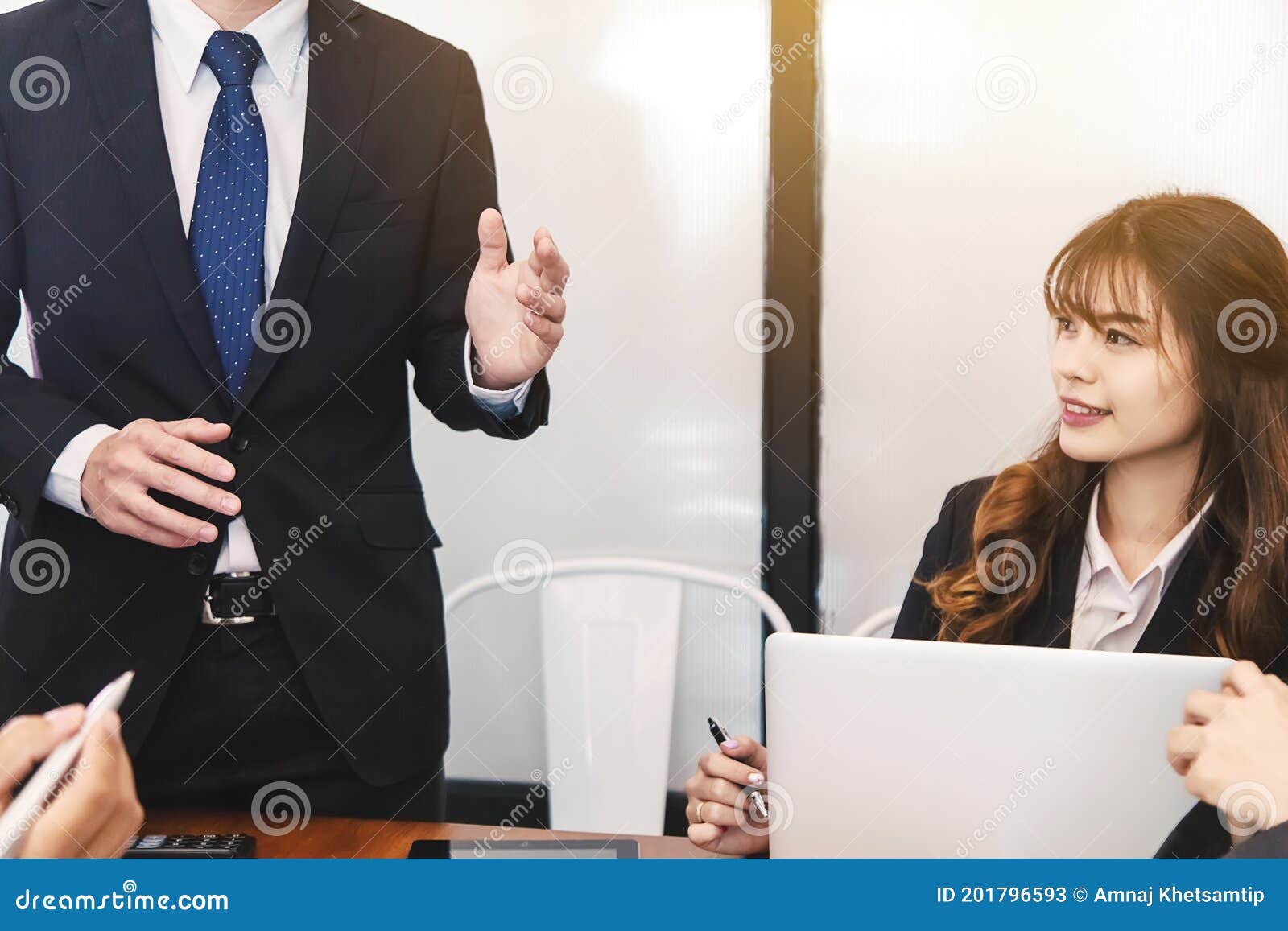 Teamwork Process, Business People Working in the Office Discussing ...