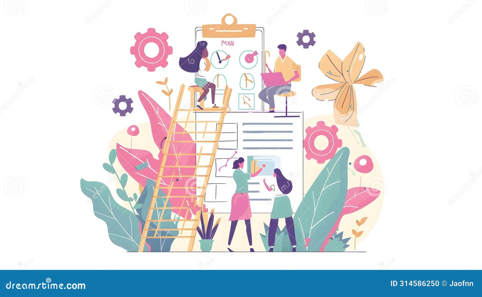 Teamwork Process Concept Vector Illustration. Cartoon Flat Tiny People ... Teamwork Process Concept Vector Illustration. Cartoon Flat Tiny People ...