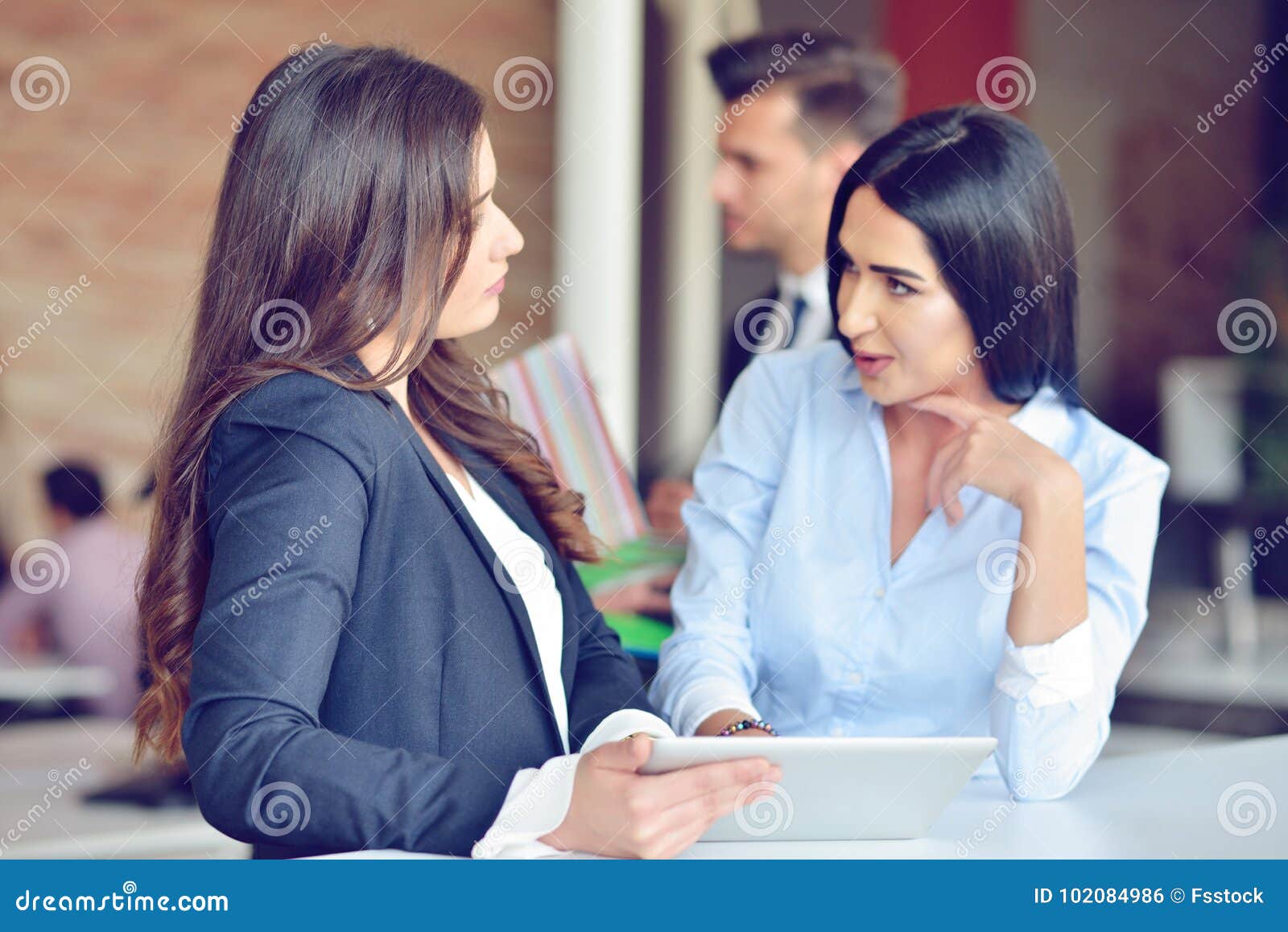 Teamwork Process Concept.Young Coworkers Work with New Startup Project ...