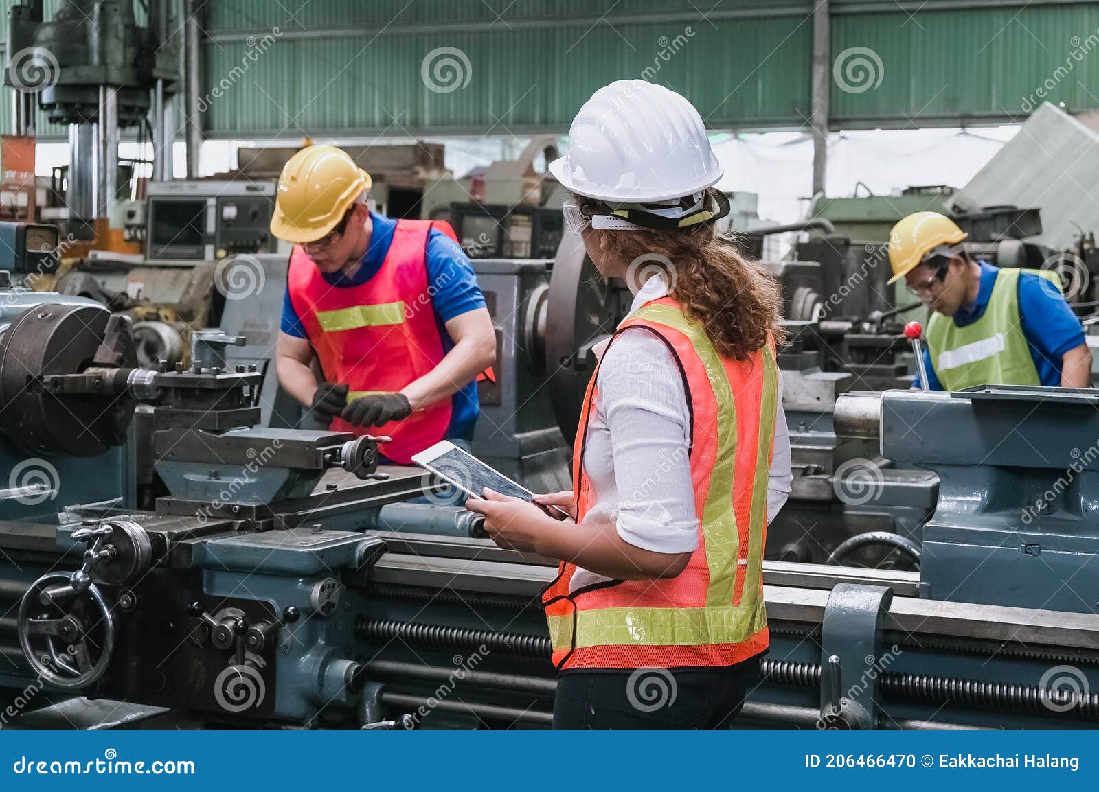 Teamwork Professional Engineer Work Heavy Industry. Stock Photo - Image ...