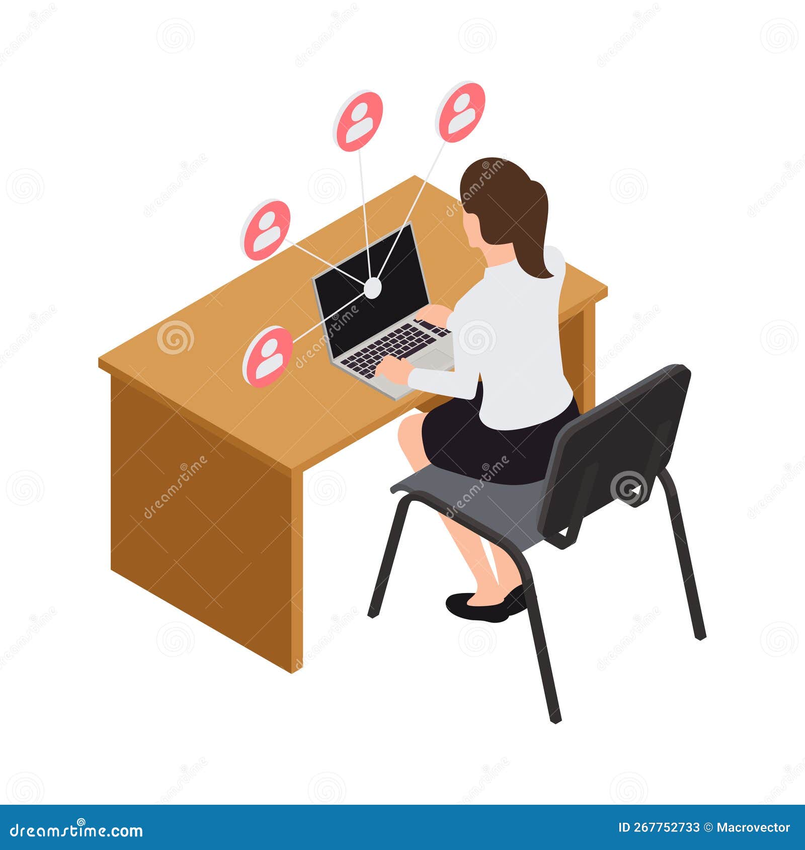 Teamwork Profile Matching Composition Stock Vector - Illustration of ...