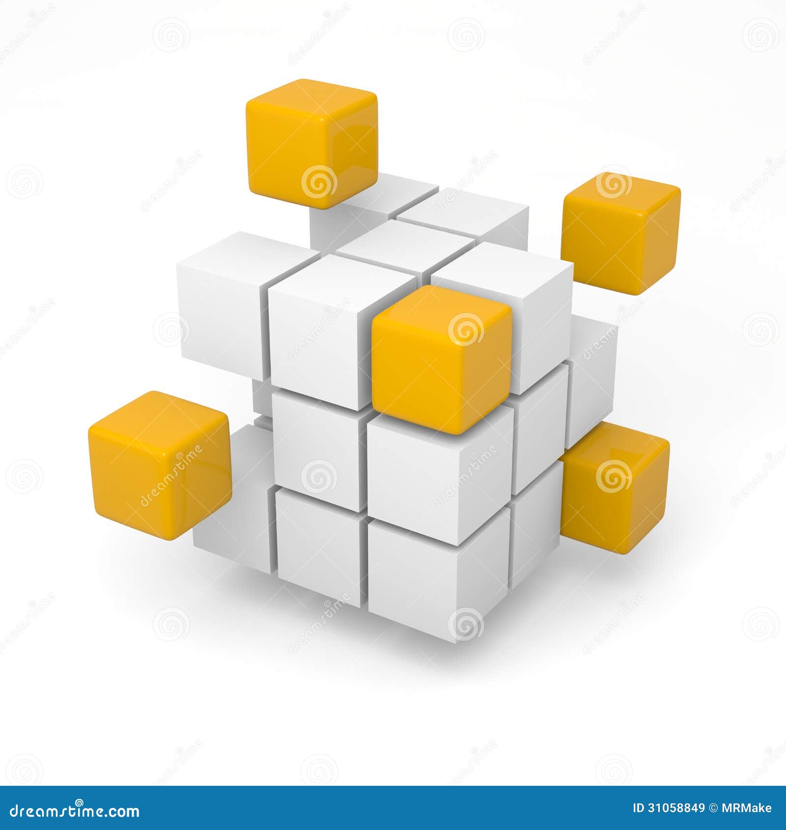 Teamwork project concept stock illustration. Illustration of orange ...