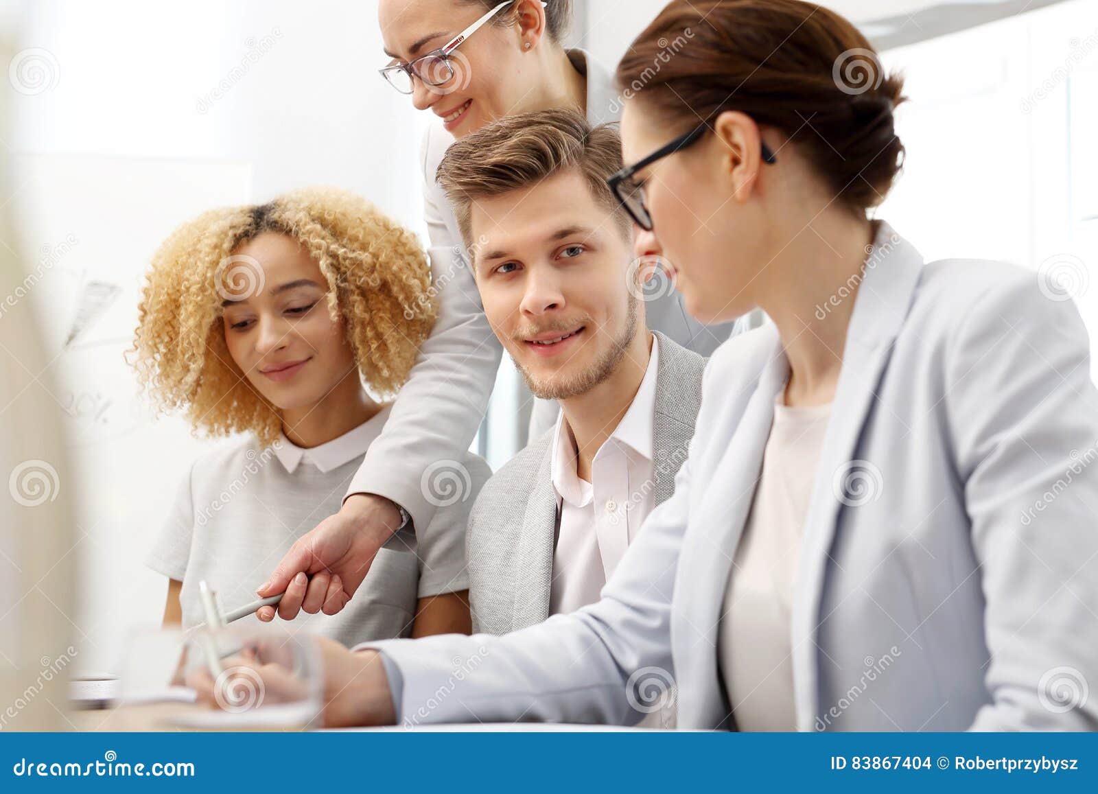 Teamwork on the project stock photo. Image of project - 83867404