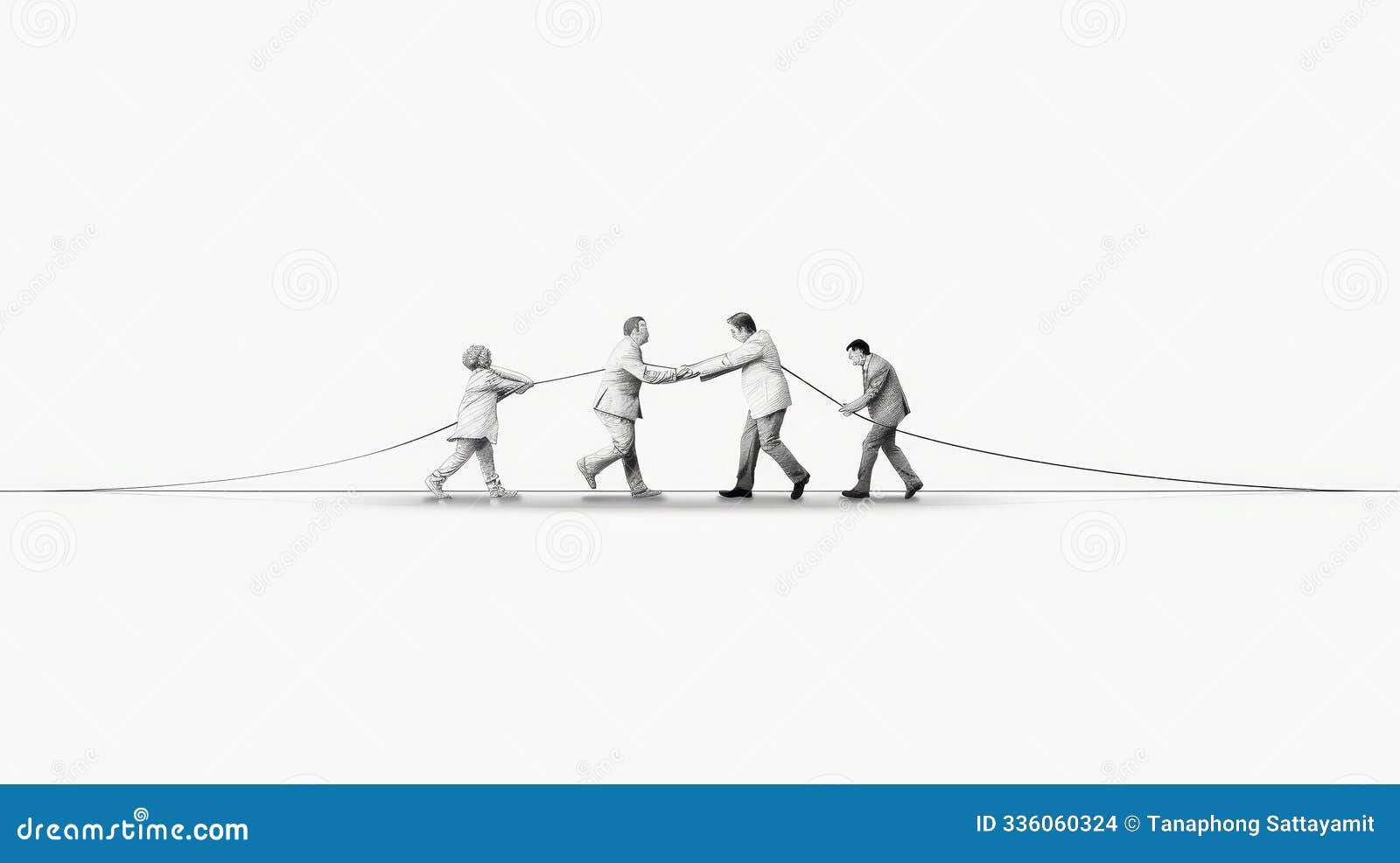 Teamwork Pulling Together for Success Symbolizing Collaboration Shared ...