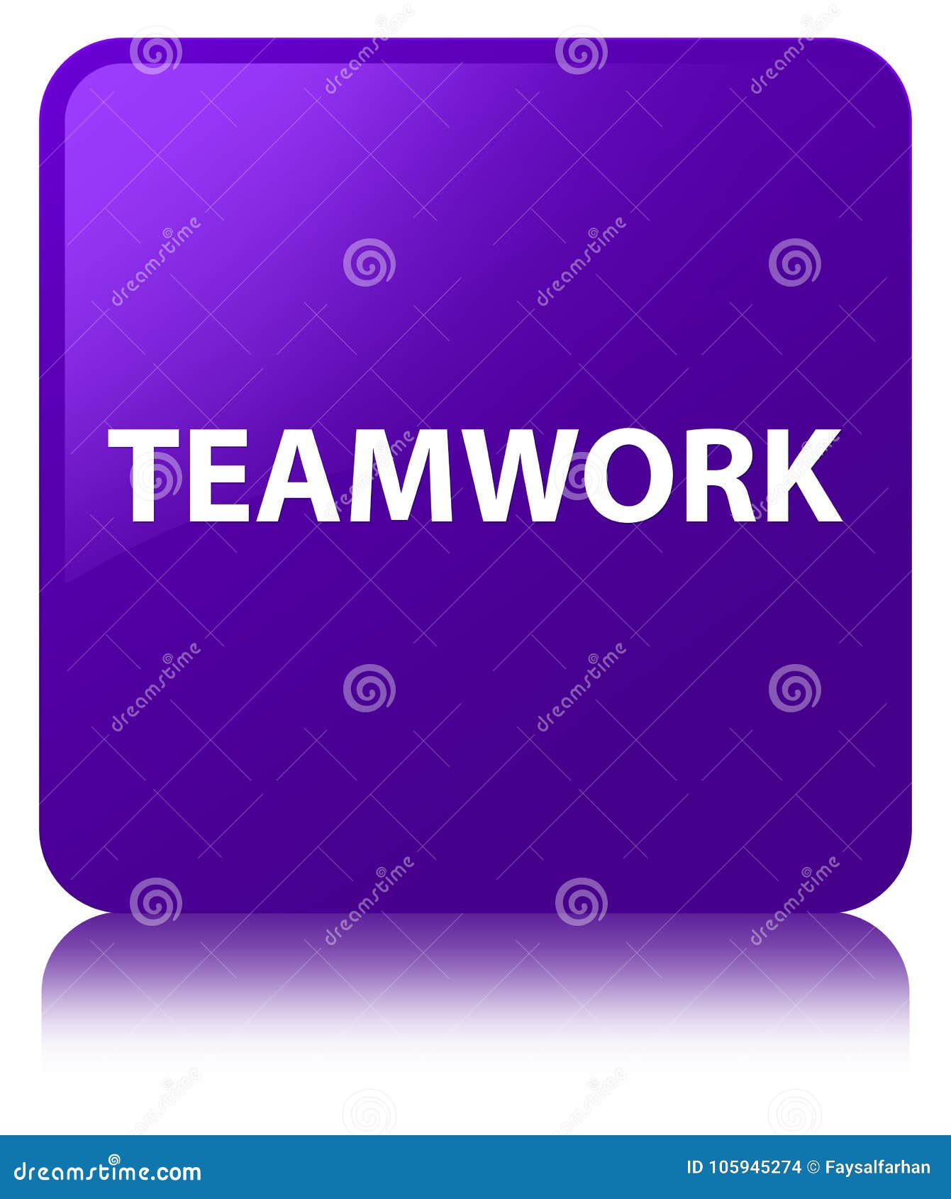 Teamwork Purple Square Button Stock Illustration - Illustration of word ...