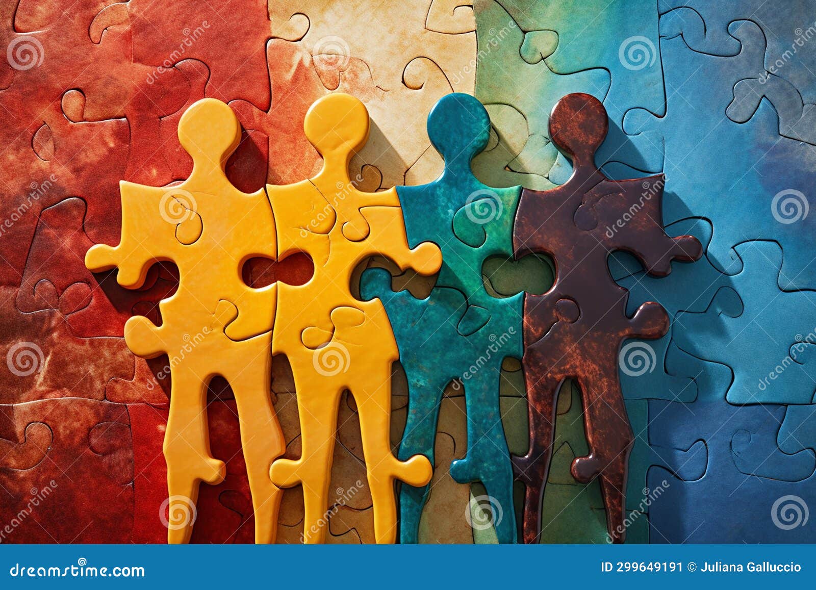 Teamwork puzzle concept stock image. Image of interconnected - 299649191
