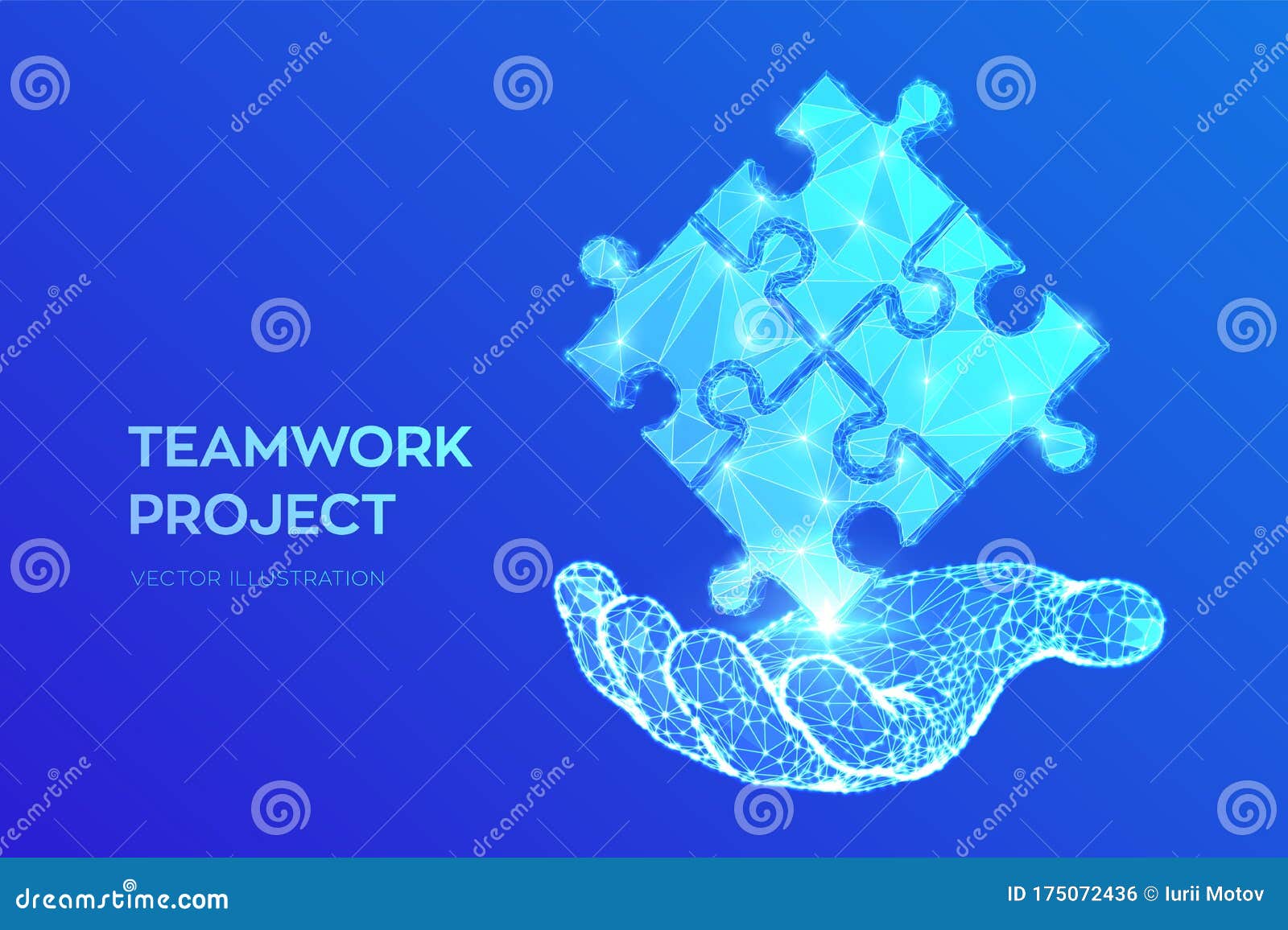 Teamwork. Puzzle Elements in Hand. Team Metaphor. Symbol of Teamwork ...