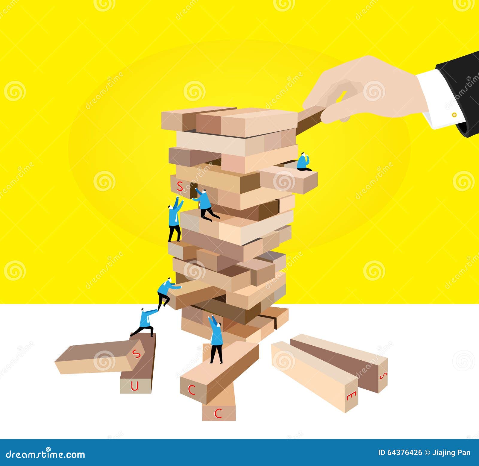 Teamwork:Puzzle game stock illustration. Illustration of assistance ...