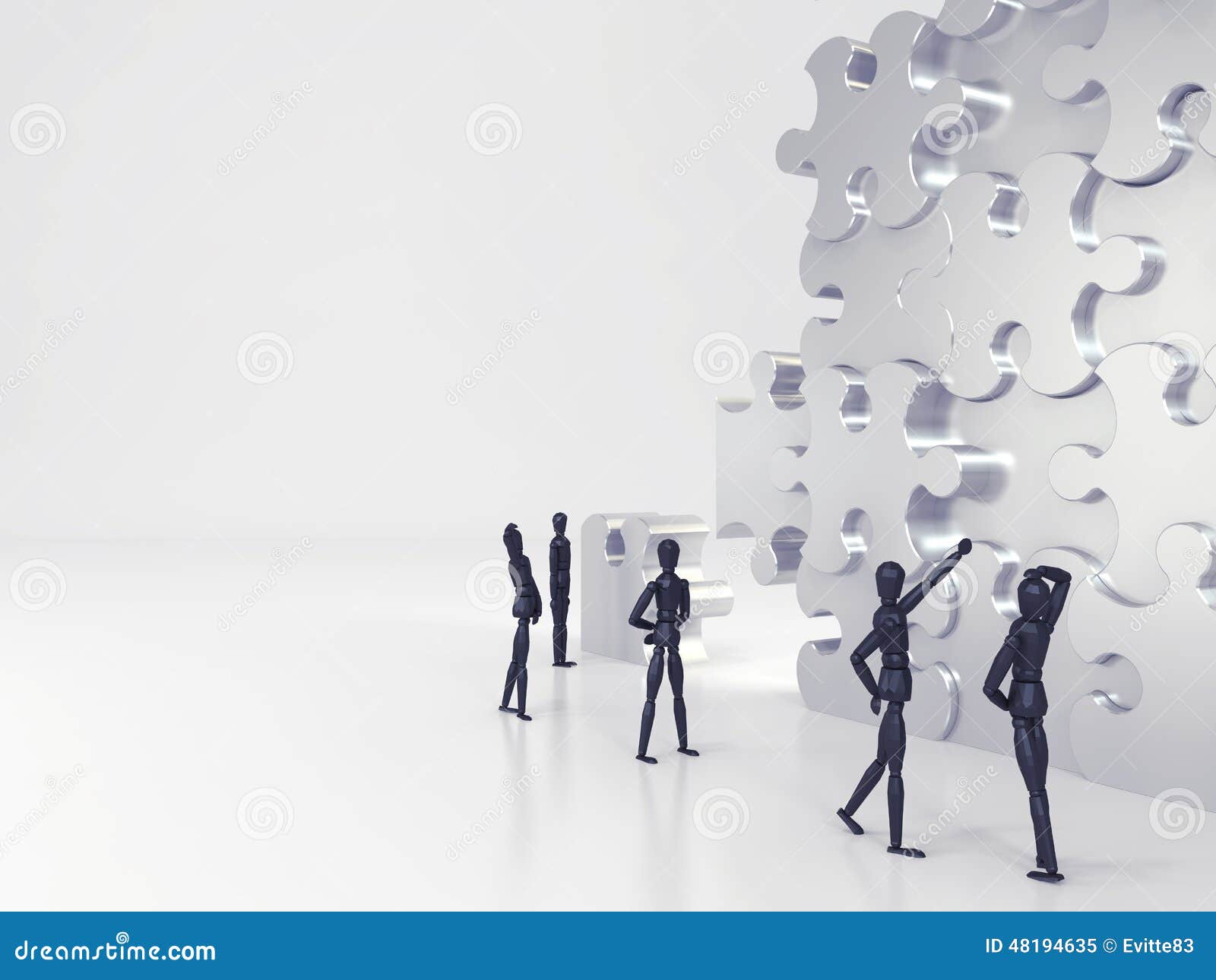 Teamwork. Puzzle stock illustration. Illustration of company - 48194635