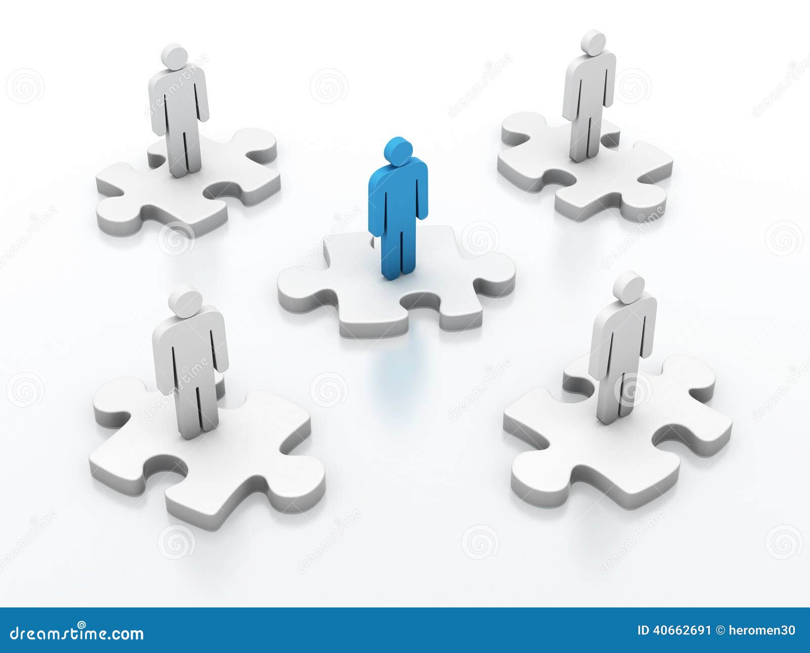 Teamwork Puzzle Concept. People Arranging Abstract Figures. Communication Metaphor. Men And ...