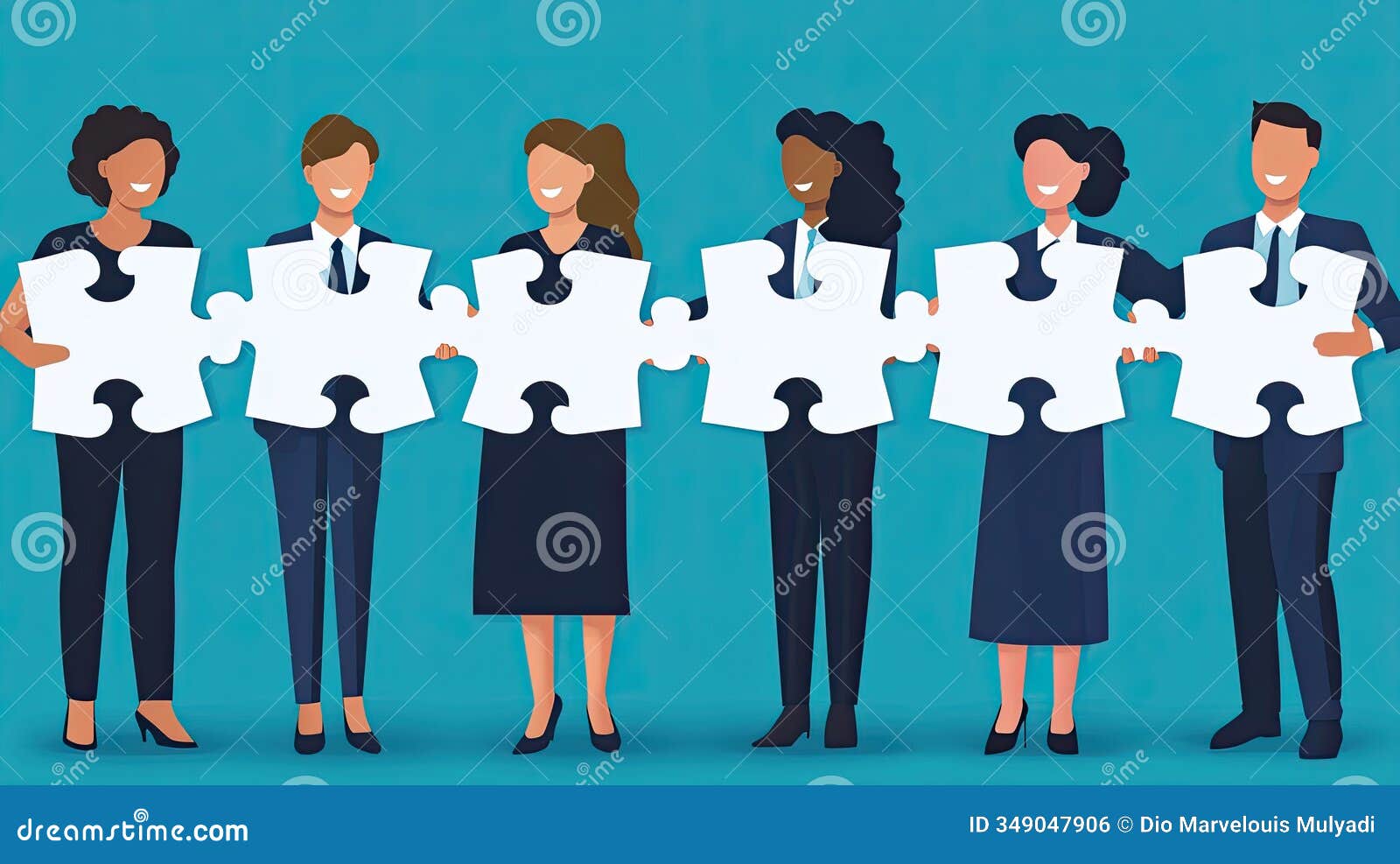 Teamwork Puzzle Pieces Concept Stock Photo - Image of people ...