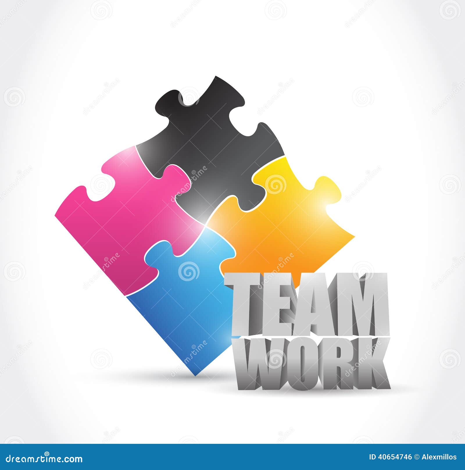 Teamwork Puzzle Pieces Concept Stock Illustration - Illustration of ...