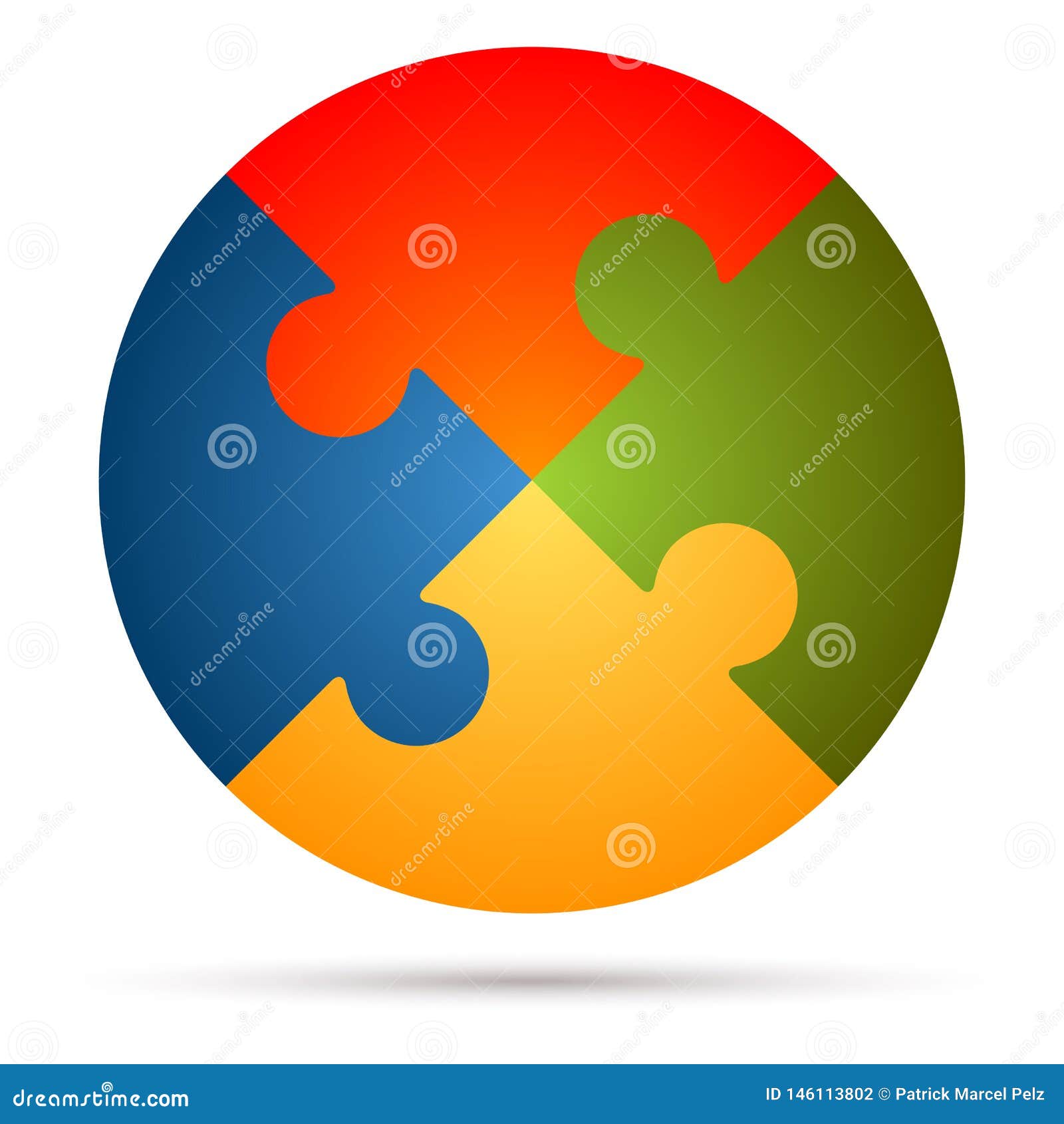 Teamwork Puzzle stock vector. Illustration of round - 146113802