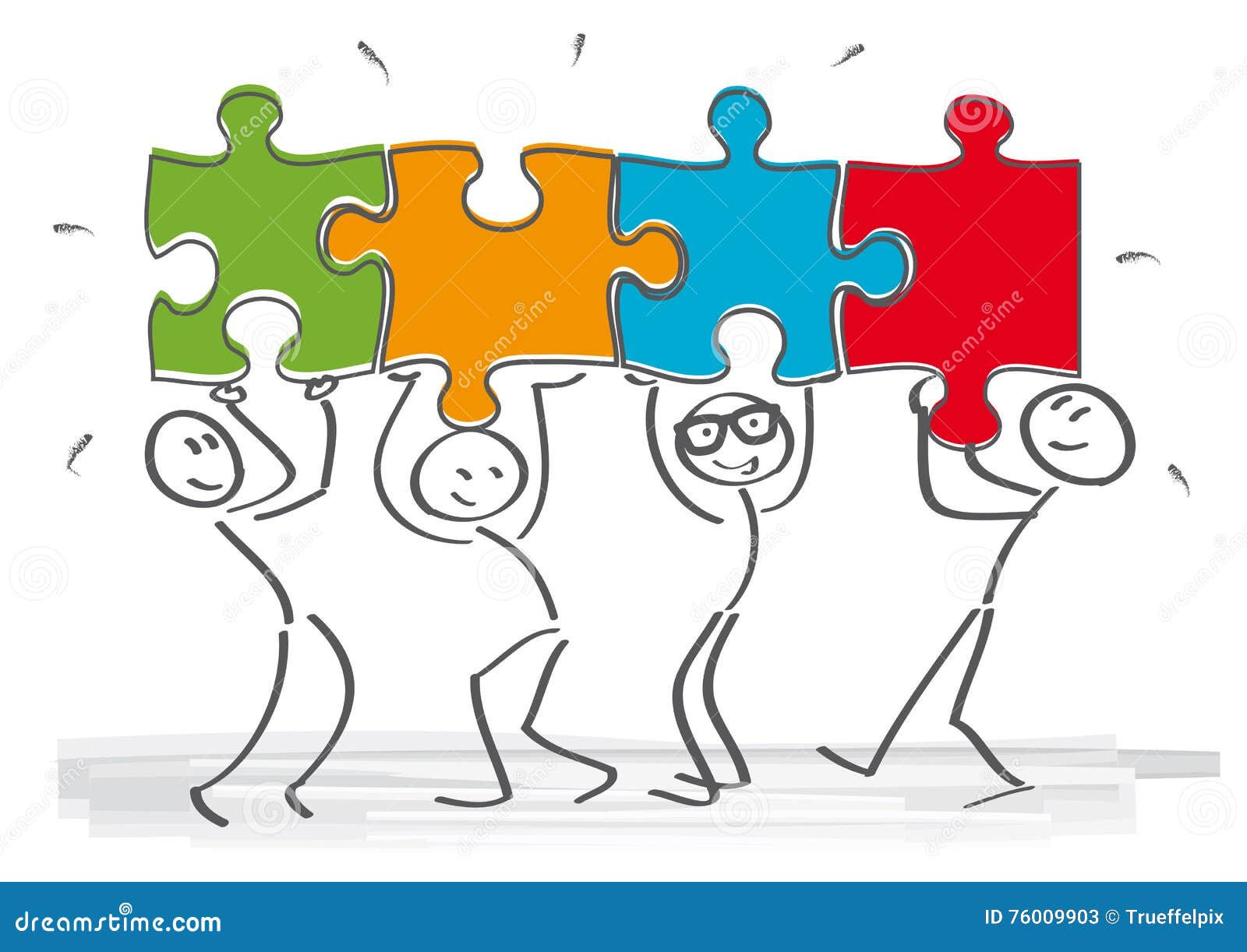 Teamwork puzzle stock illustration. Illustration of cooperate - 76009903