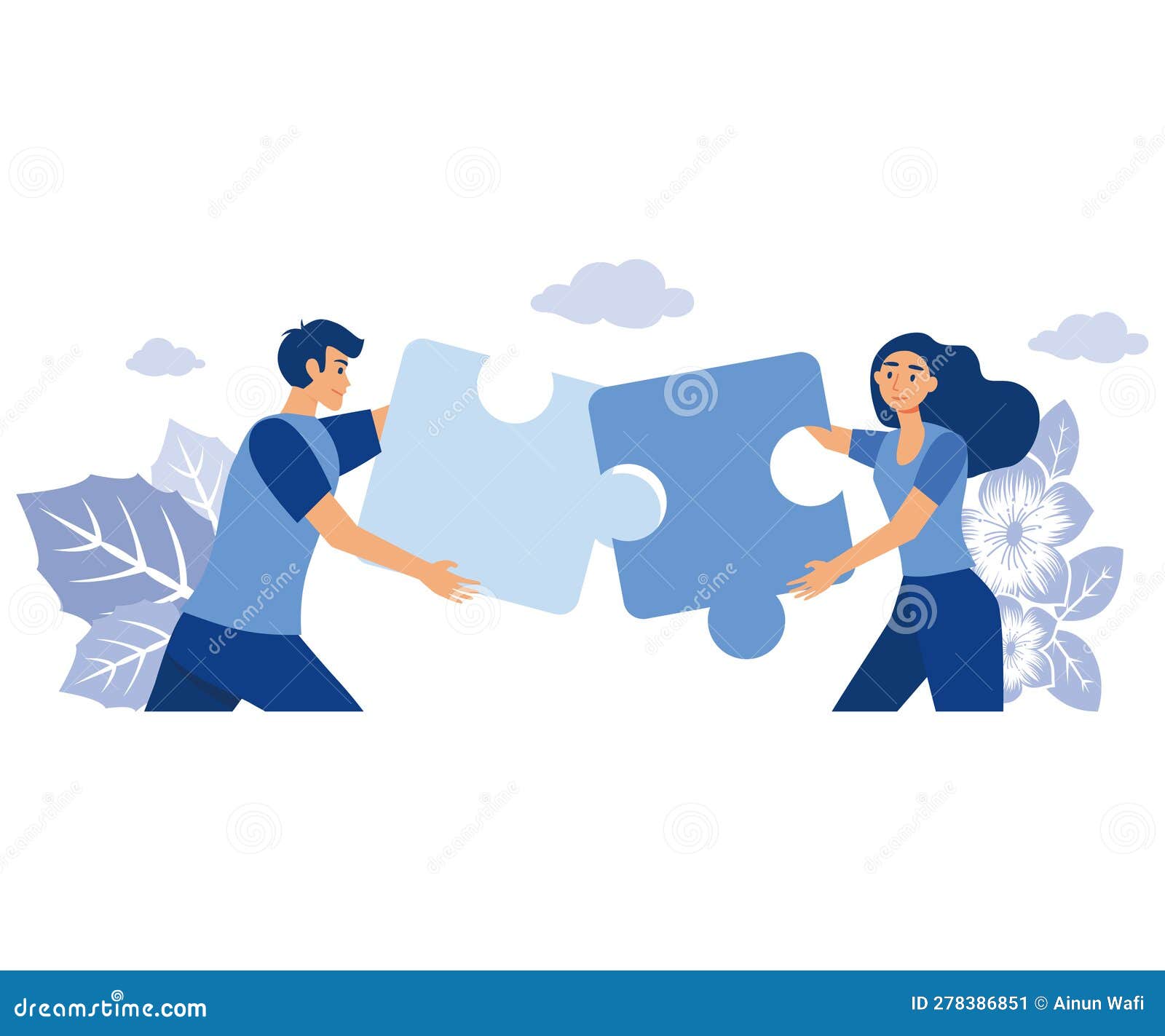Teamwork Puzzles Bubbles Stock Illustration | CartoonDealer.com #5535250