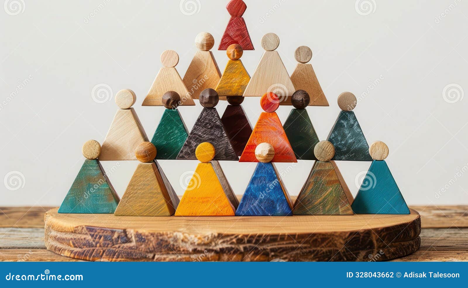 Teamwork Pyramid a Pyramid Structure Built with Geometric Shapes, Each ...