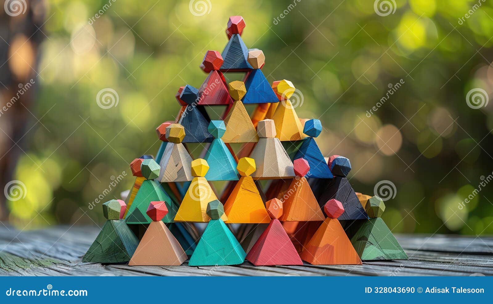 Teamwork Pyramid A Pyramid Structure Built With Geometric Shapes, Each ...