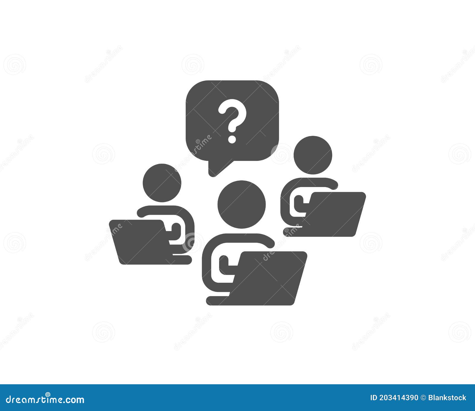 Teamwork Question Icon. Ask Help Sign. Vector Stock Vector ...