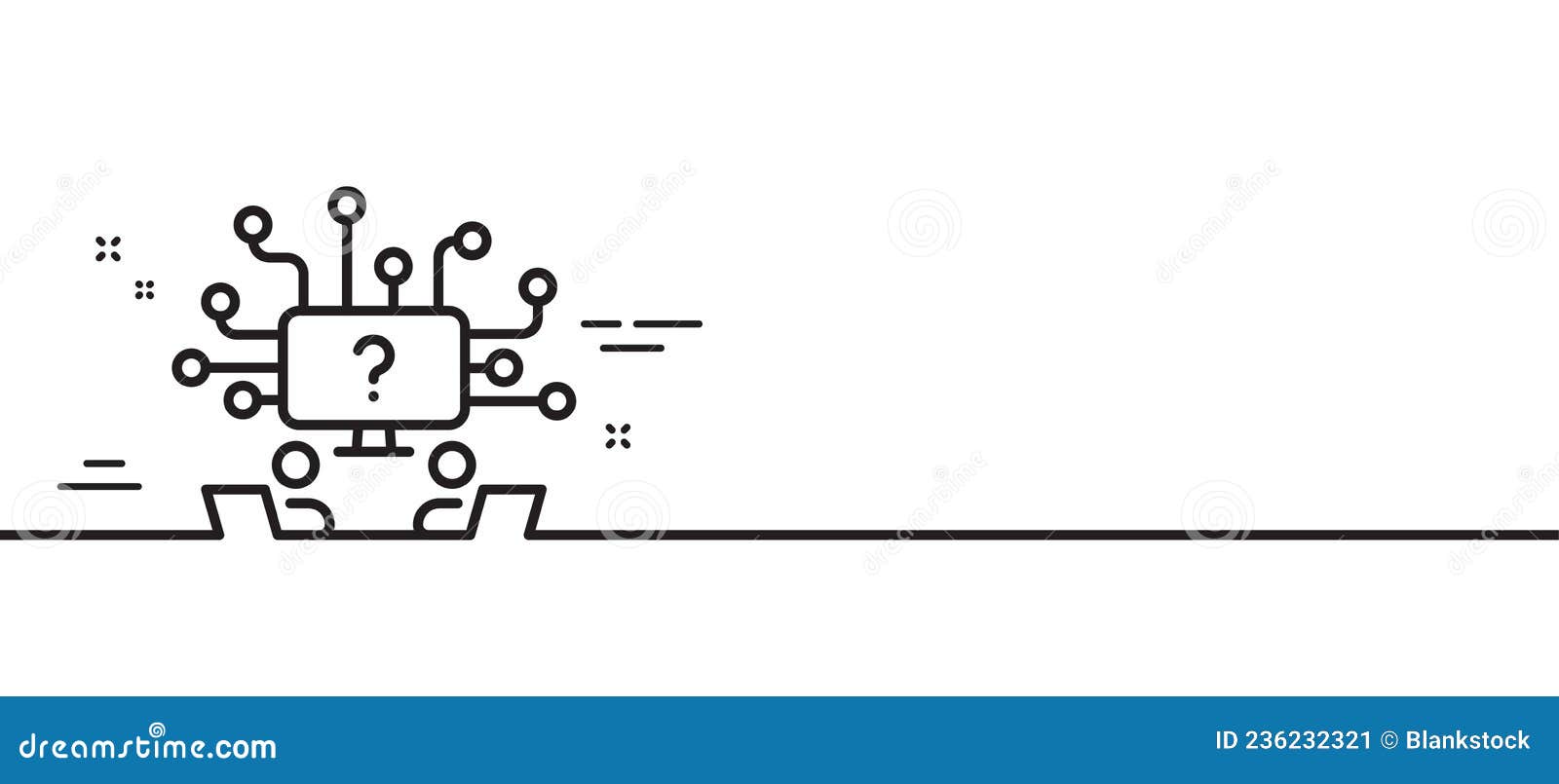 Teamwork Question Line Icon. Ask Help Sign. Minimal Line Pattern Banner ...