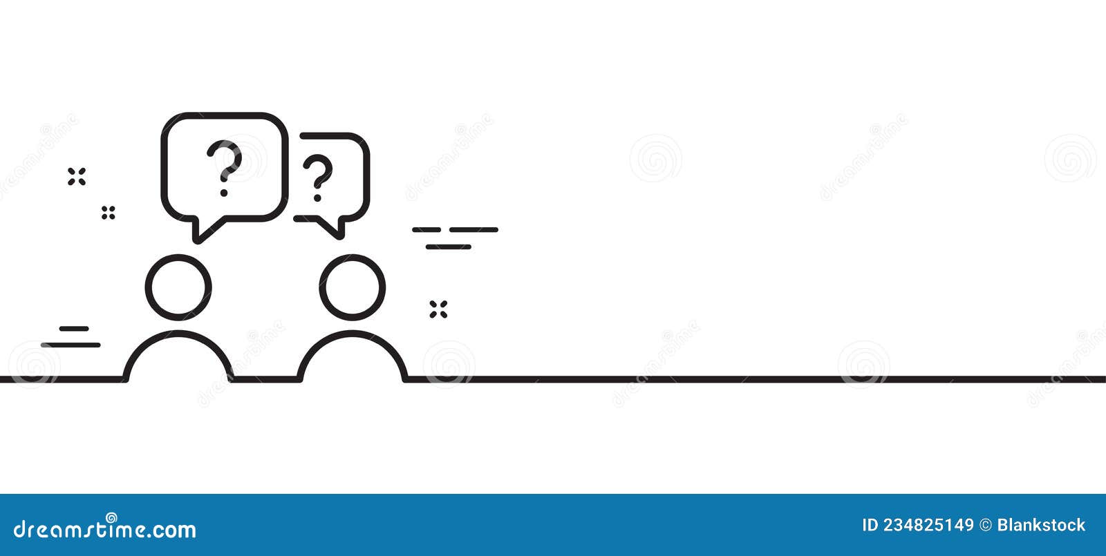 Teamwork Questions Line Icon. Ask Help Sign. Minimal Line Pattern ...