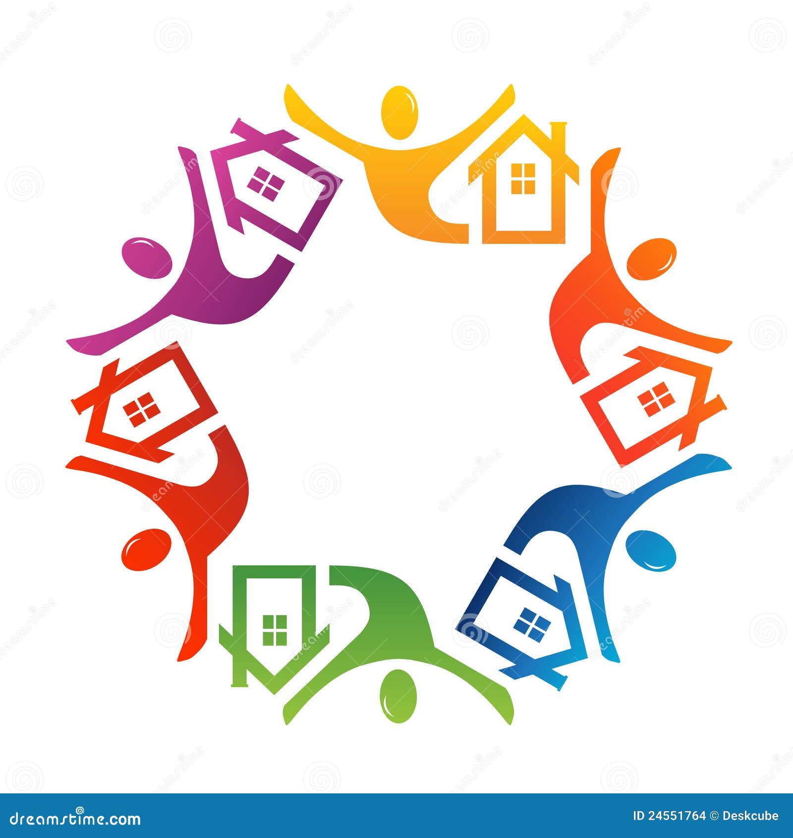 Teamwork Real Estate Logo Vector Illustration | CartoonDealer.com #24551764