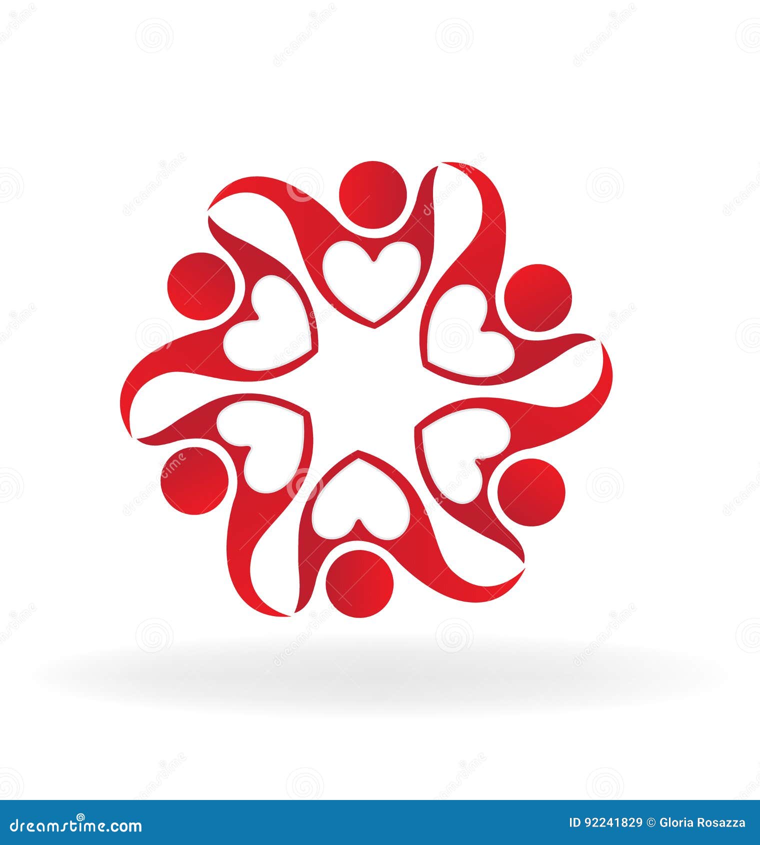 Teamwork Red Unity People Logo Stock Vector - Illustration of company ...