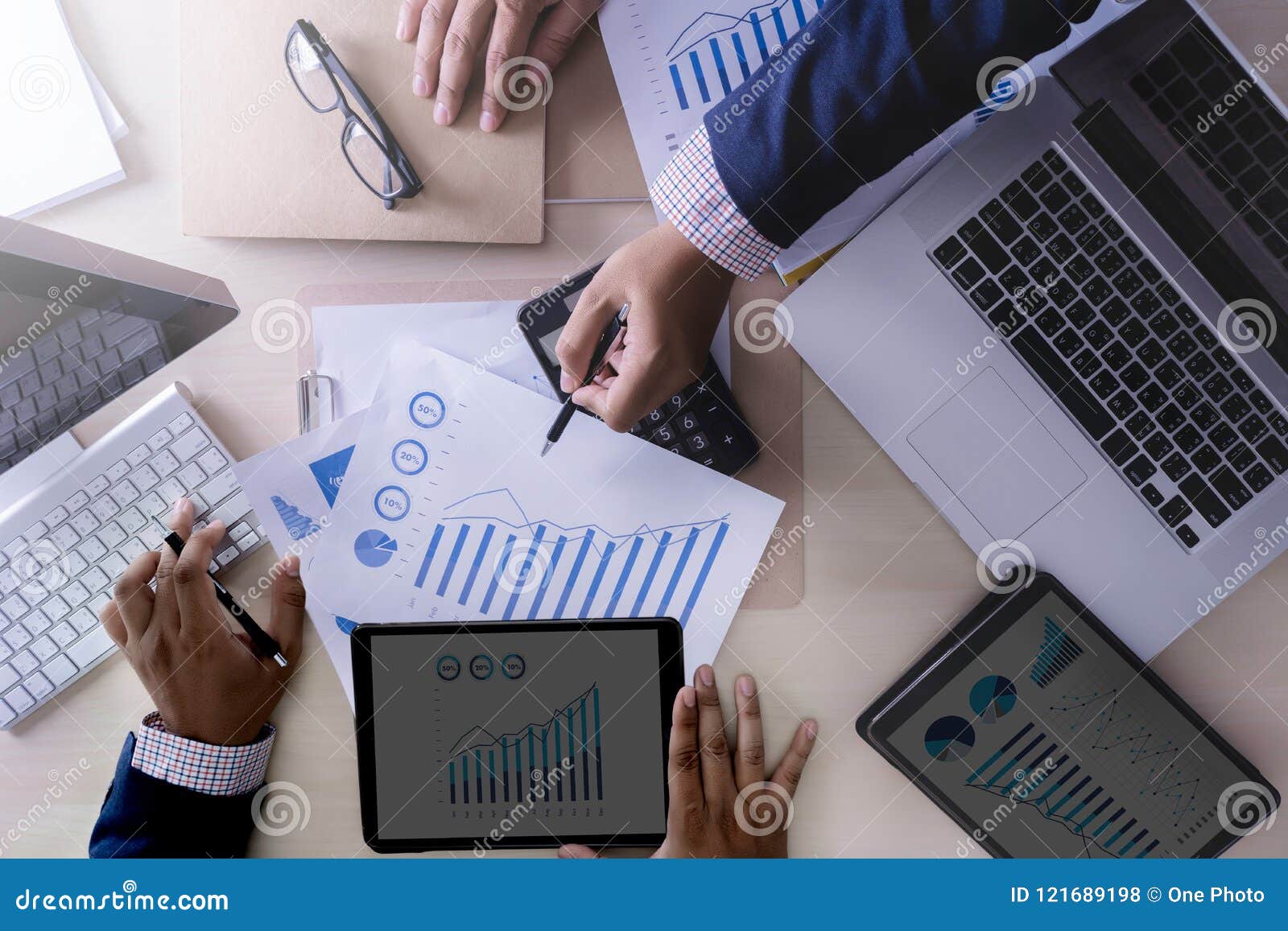 Teamwork Reports Accounting Concept Analyzing Financial Stock Photo ...