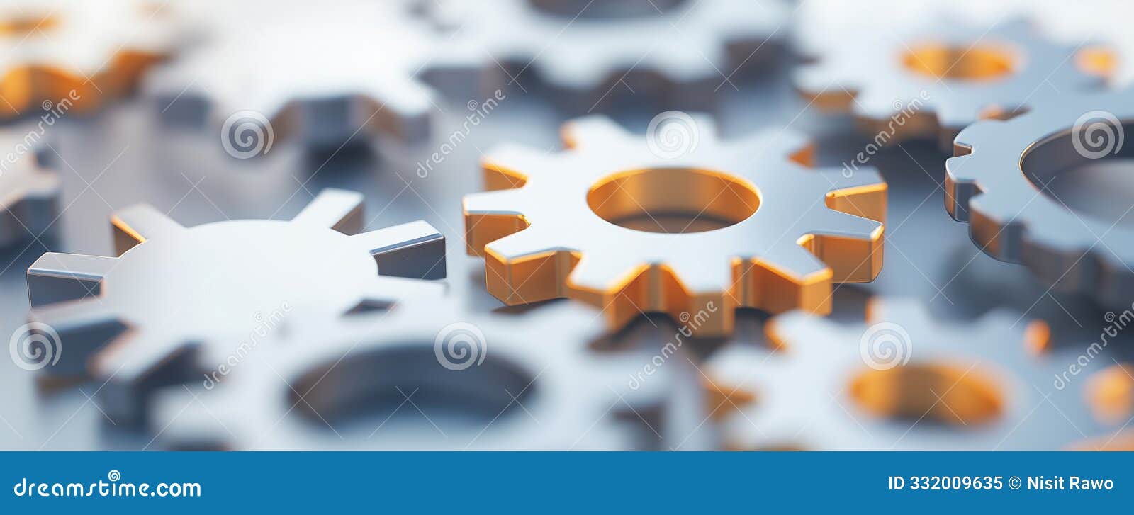 Teamwork Represented by Interlocking Gears, Seamless Collaboration, 3D ...