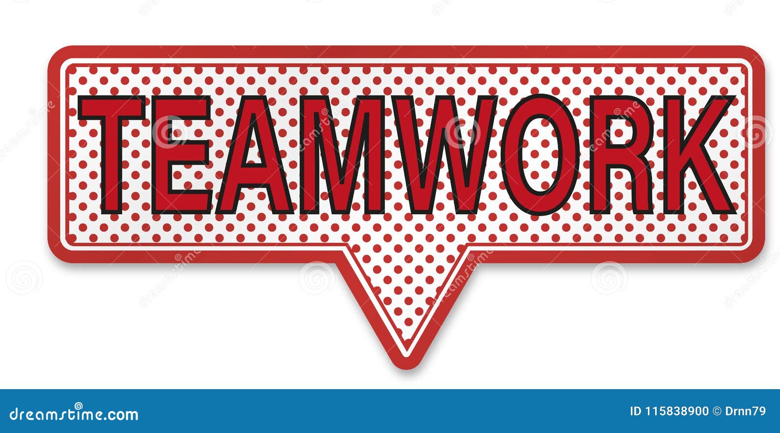 Teamwork Retro Comic Style Speech Bubble Pin Stock Illustration ...