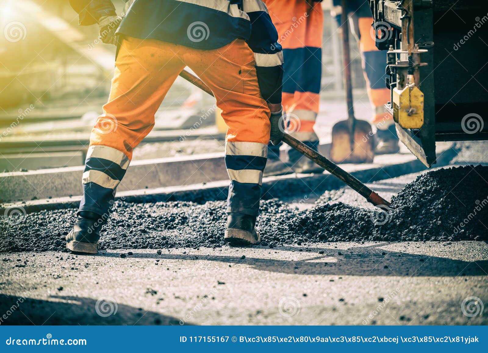 Teamwork on Road Construction Stock Image - Image of industry ...