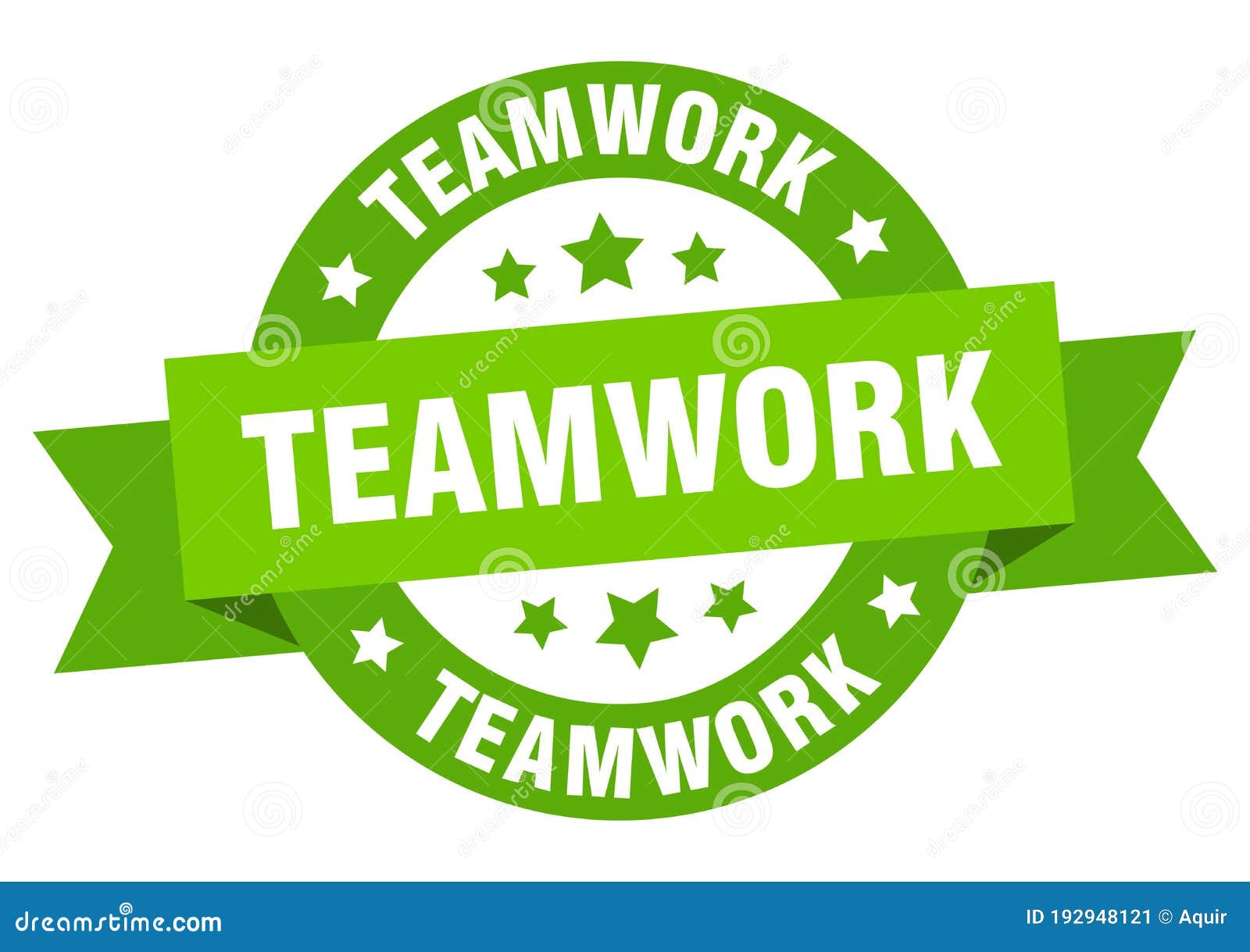 Teamwork Round Ribbon Isolated Label. Teamwork Sign Stock Vector ...