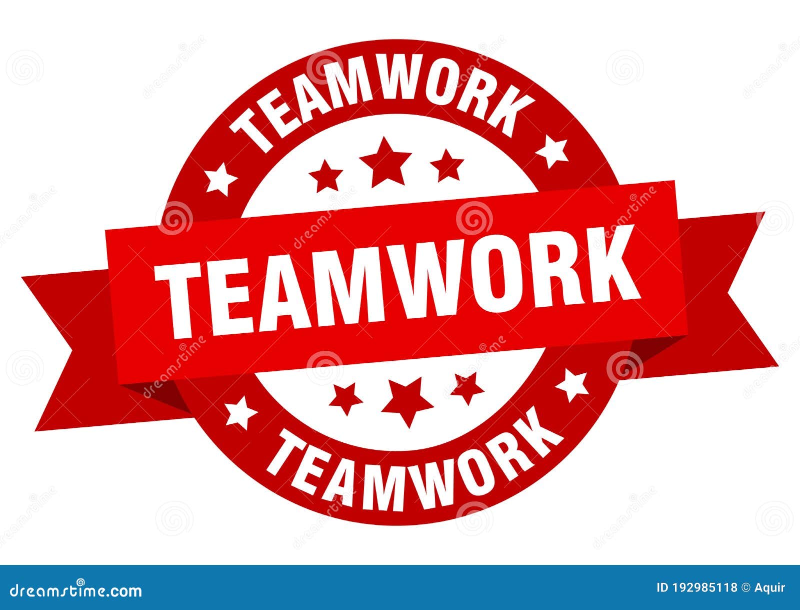 Teamwork Round Ribbon Isolated Label. Teamwork Sign Stock Vector ...