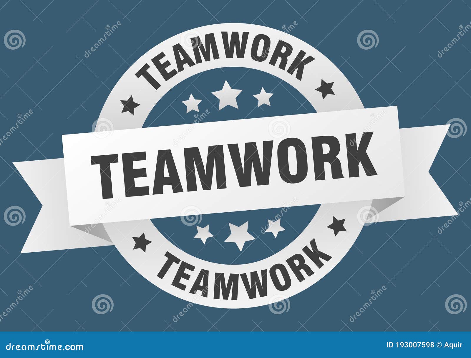 Teamwork Round Ribbon Isolated Label. Teamwork Sign Stock Vector ...