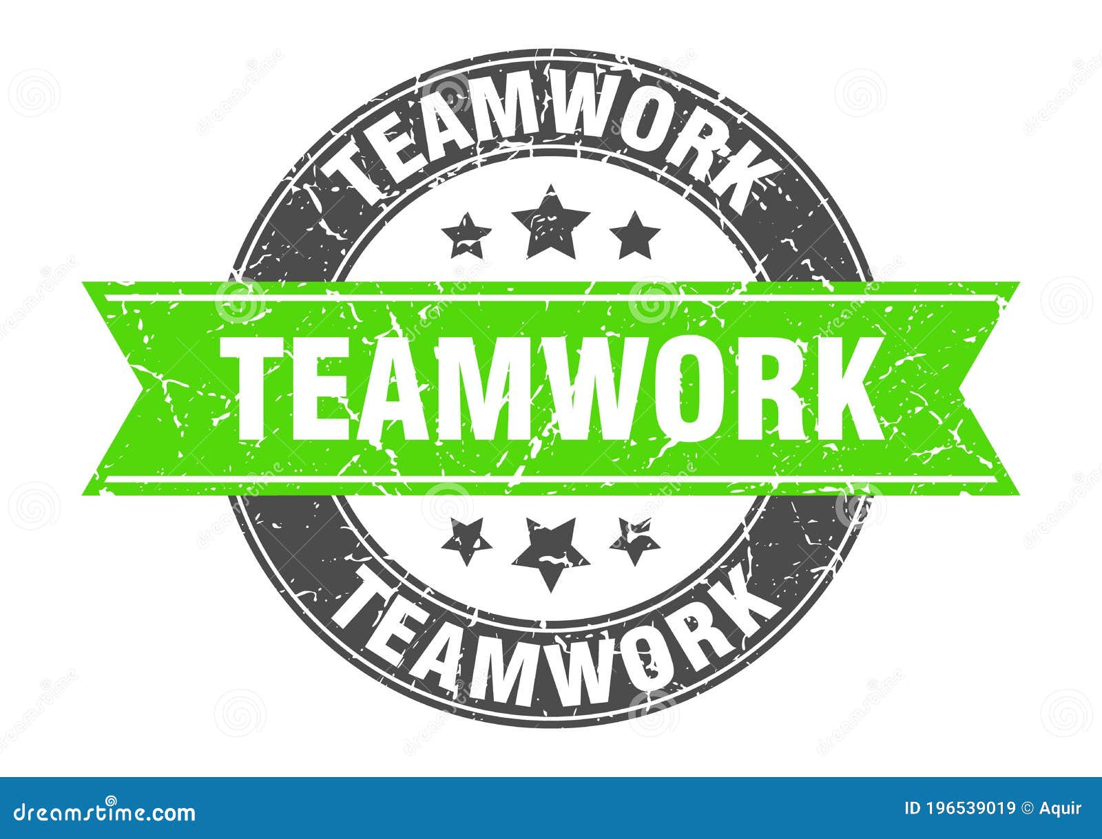 Teamwork Round Stamp with Ribbon. Label Sign Stock Vector ...