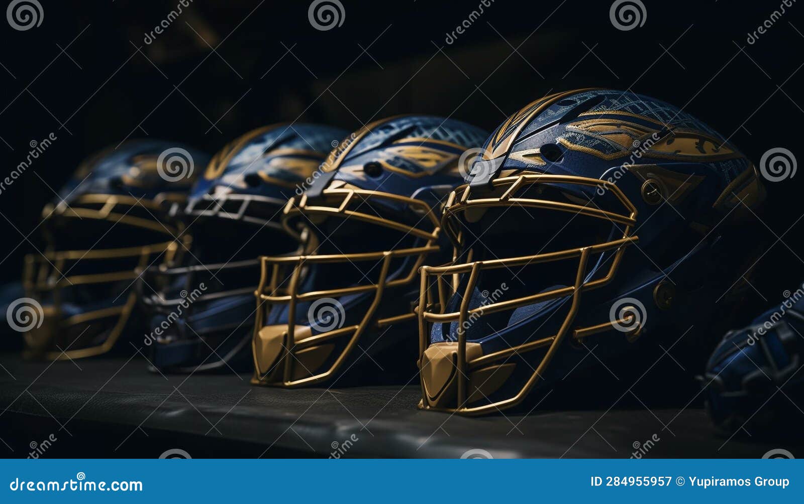 Teamwork in a Row, Athletes Playing American Football Generated by AI ...