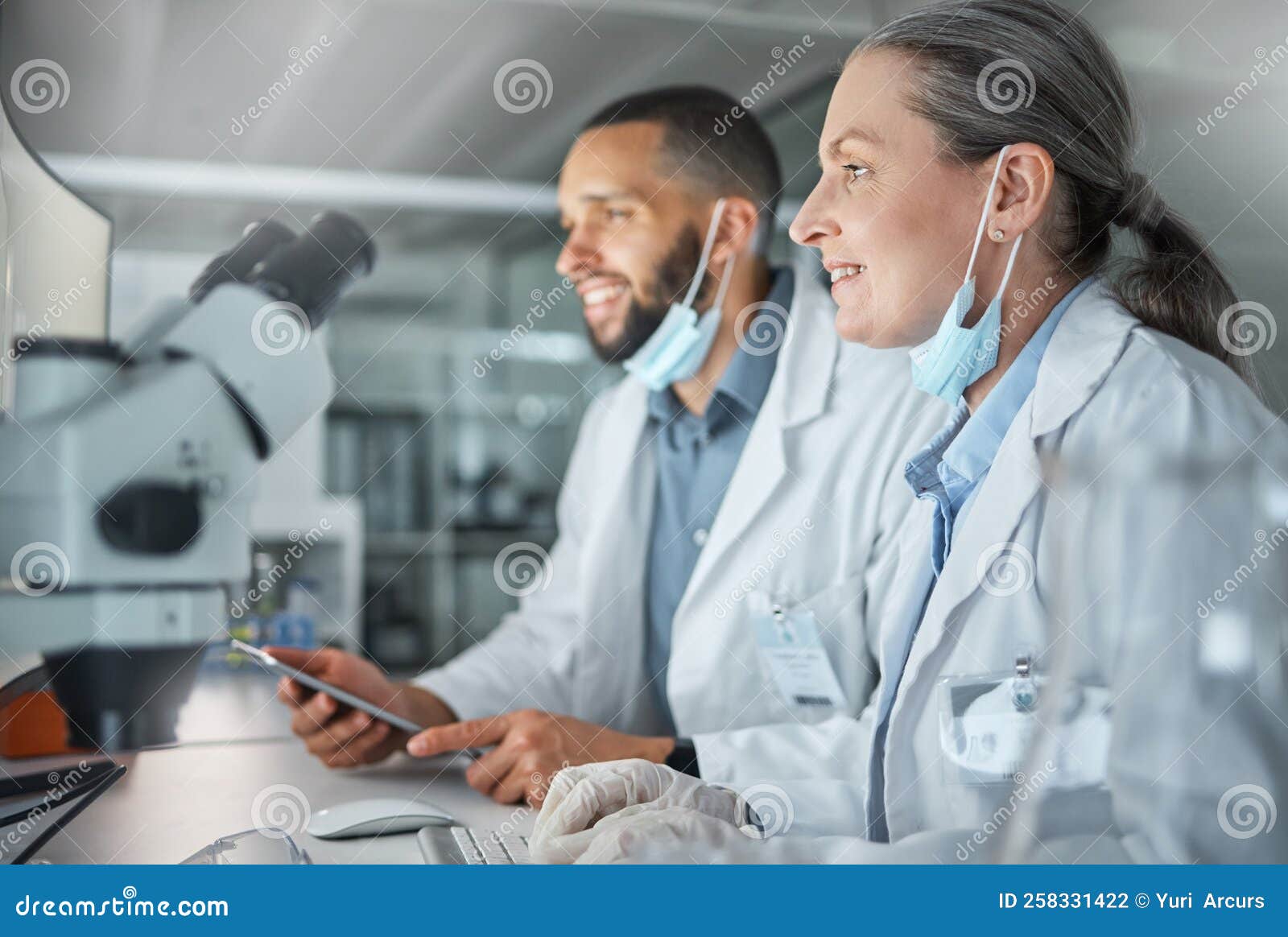 Teamwork, Science and Scientist Working on Covid Research ...