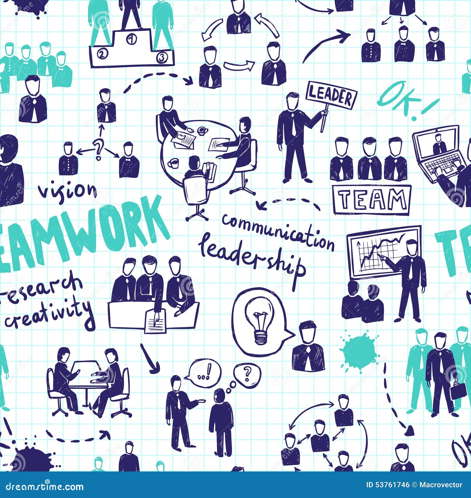 Teamwork Seamless Pattern stock vector. Illustration of hierarchy ...