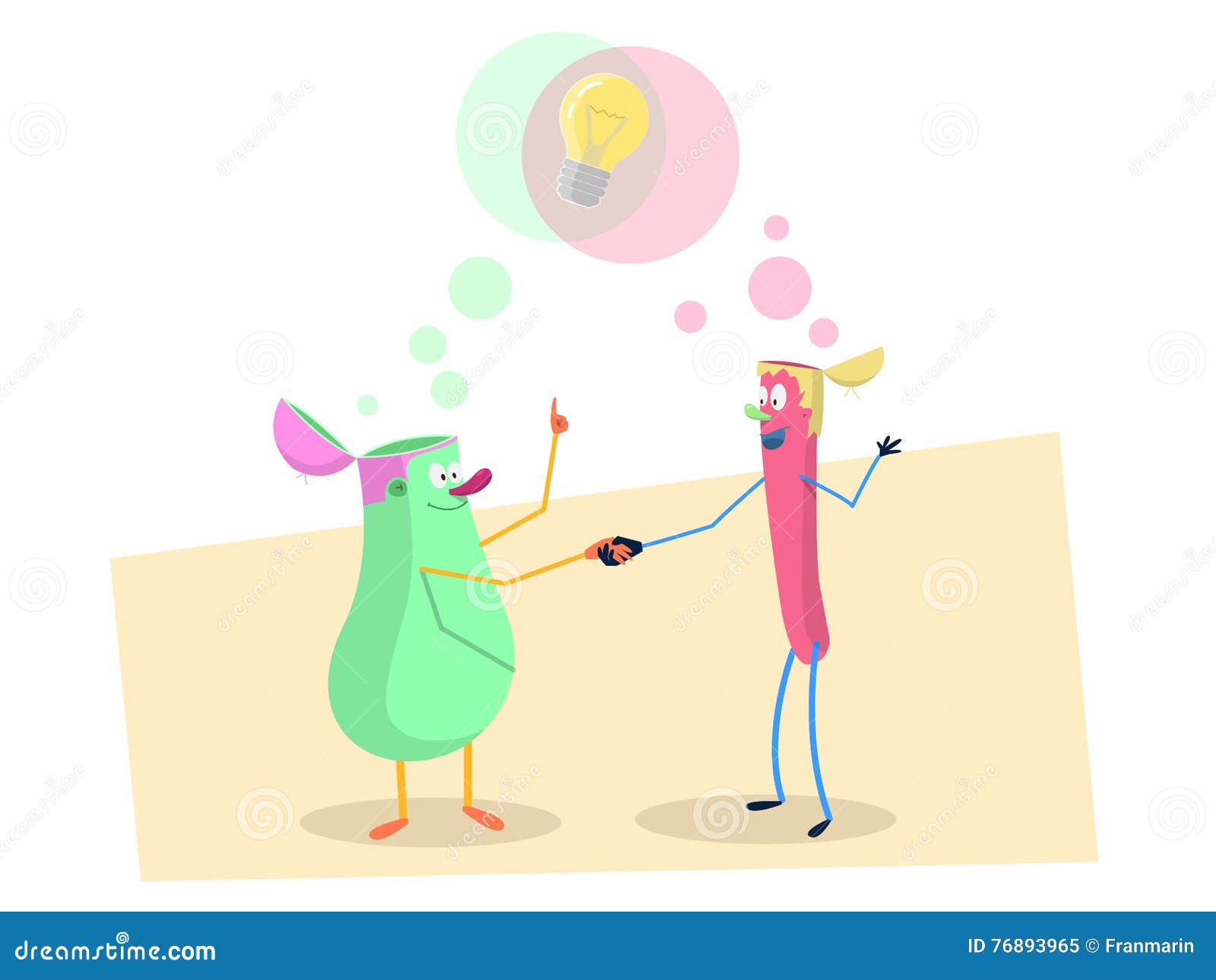 Teamwork sharing ideas stock vector. Illustration of creative - 76893965